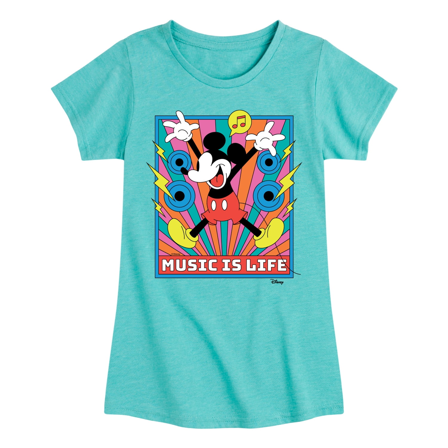 Disney - Mickey Music Is Life - Toddler & Youth Girls Short Sleeve ...