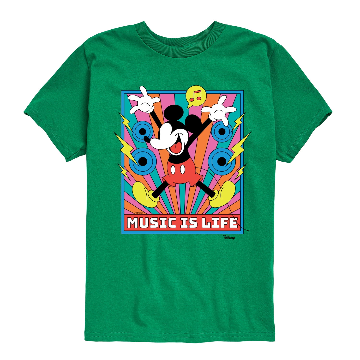 Disney - Mickey Music Is Life - Toddler & Youth Short Sleeve Graphic T ...