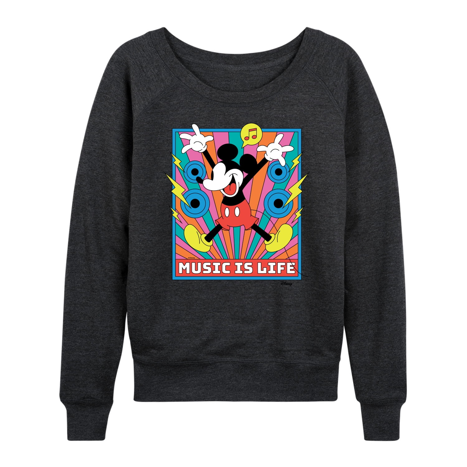 Disney - Mickey Music Is Life - Women's Lightweight French Terry Long ...