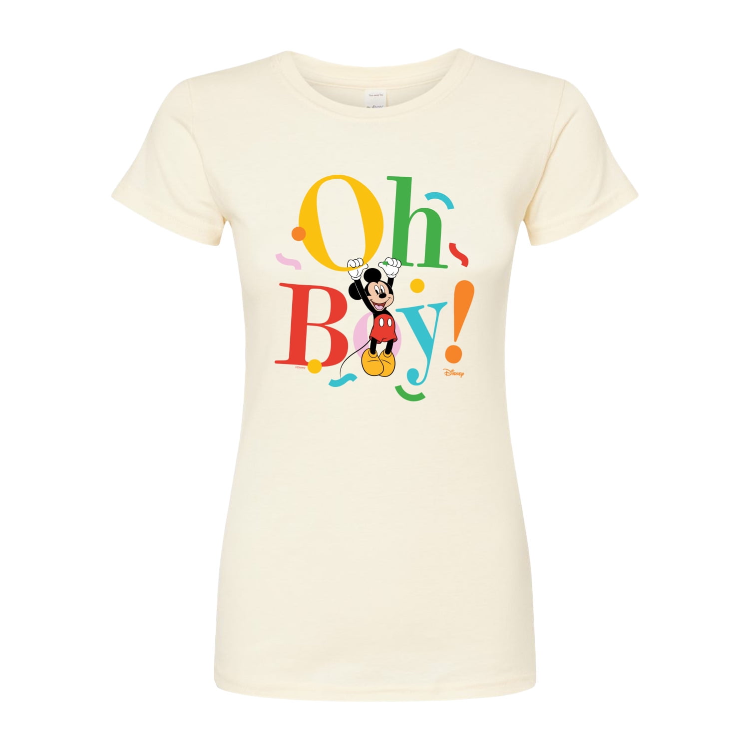 Disney - Mickey Oh Boy - Juniors Fitted Graphic T-Shirt - Walmart.com