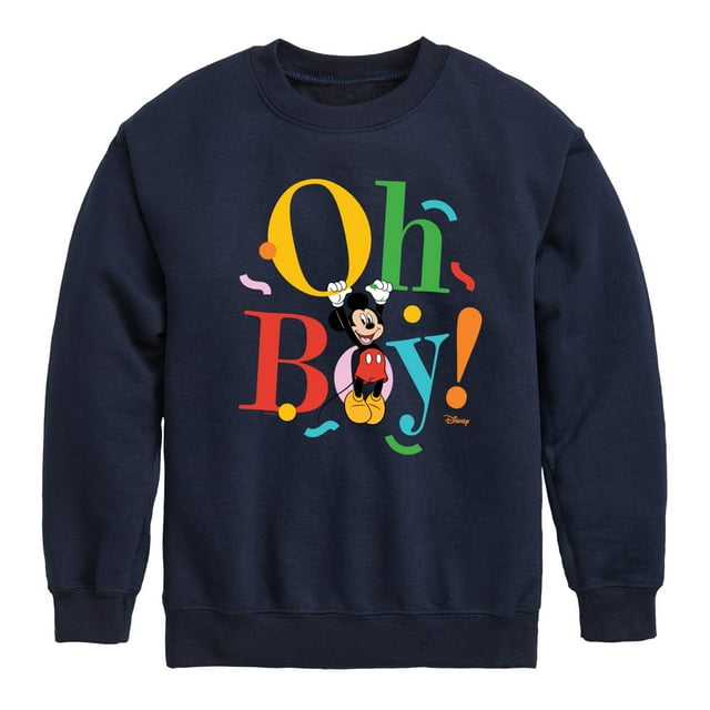 Disney - Mickey Oh Boy - Toddler & Youth Crewneck Fleece Sweatshirt ...