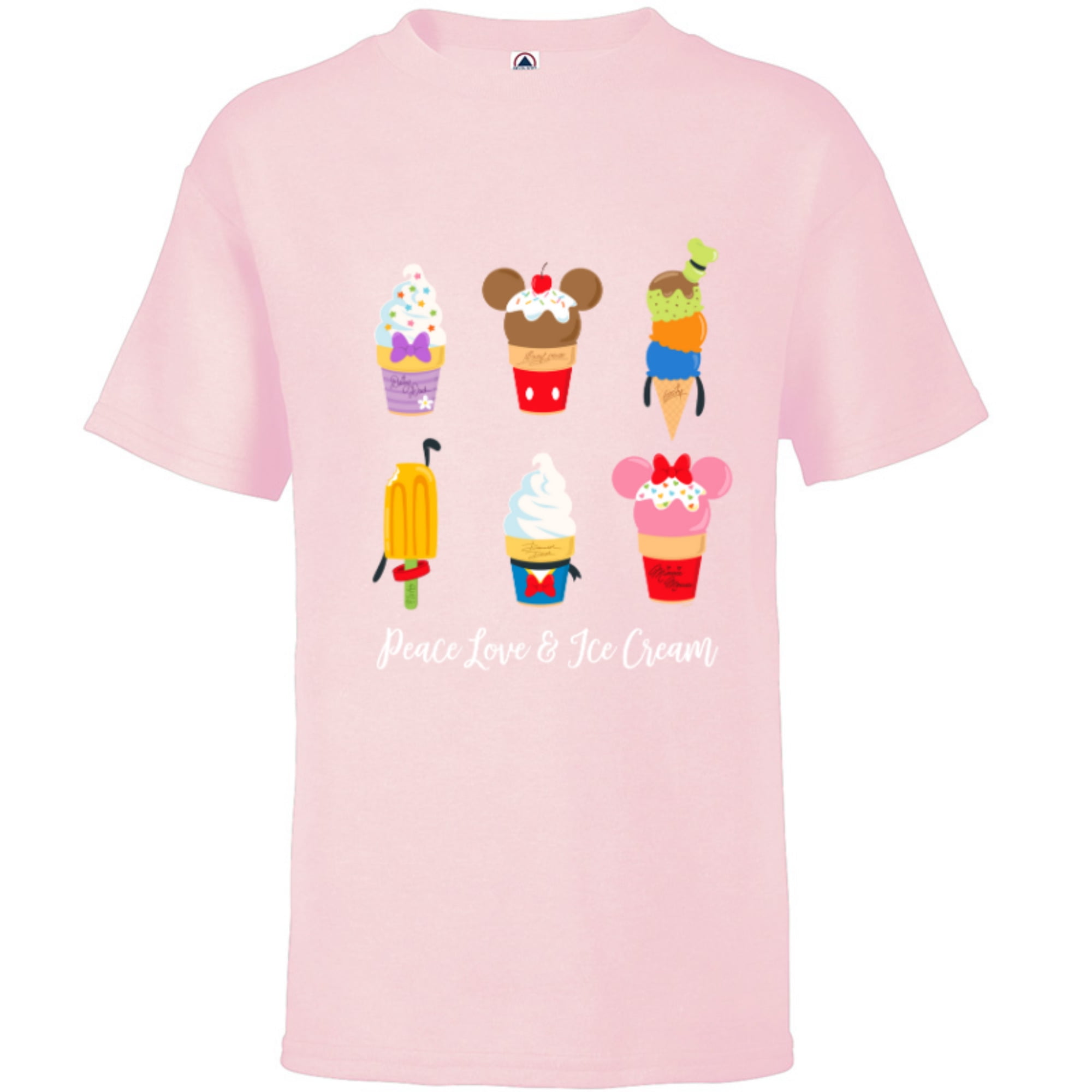 Disney Mickey & Pals Summer Treats Peace Love & Ice Cream- Short Sleeve ...