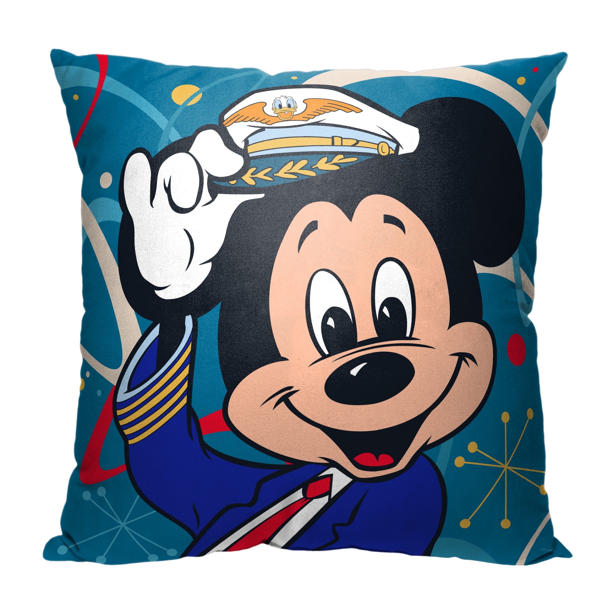 Disney Mickey Pilot Mickey Kids Printed Throw Pillow, 18 x 18 inches ...