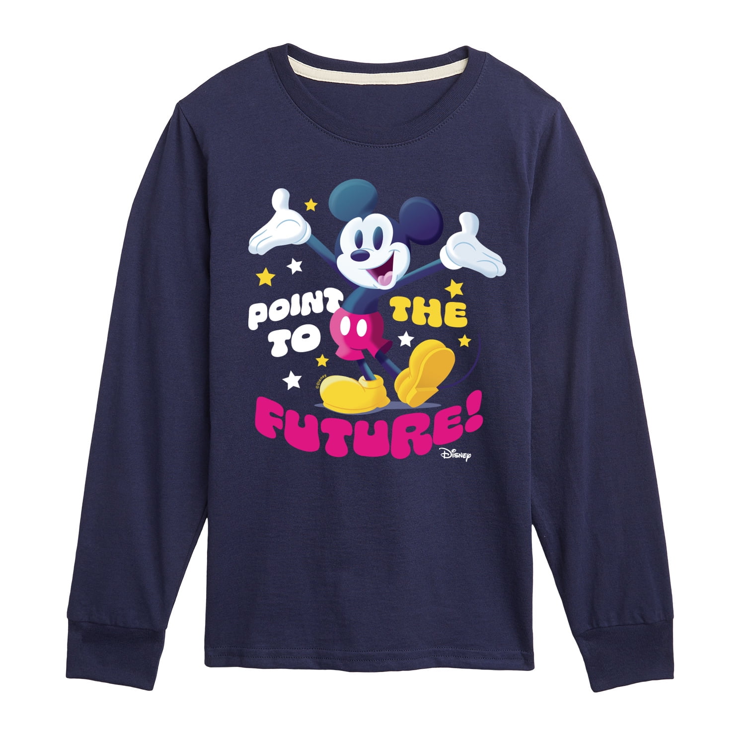 Disney - Mickey Point To The Future - Youth Long Sleeve Graphic T-Shirt ...