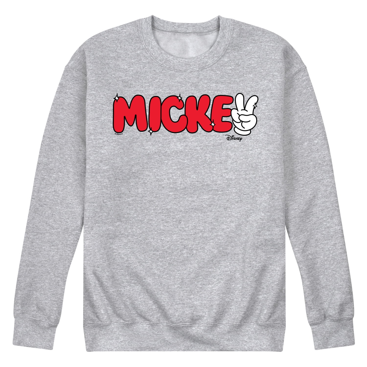 Disney - Mickey Red Hand Peace Sign - Men's Crew Neck Fleece Pullover ...
