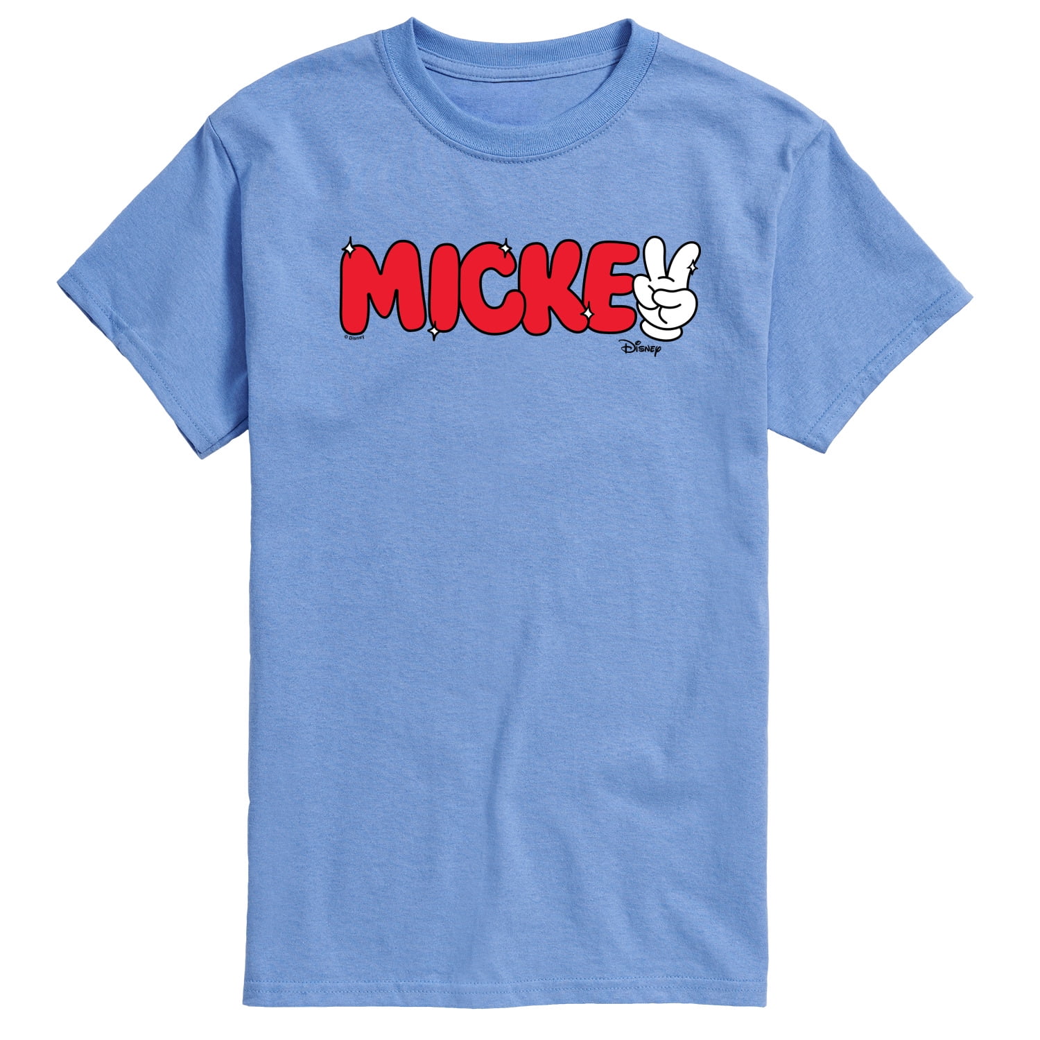 Disney - Mickey Red Hand Peace Sign - Men's Short Sleeve Graphic T ...