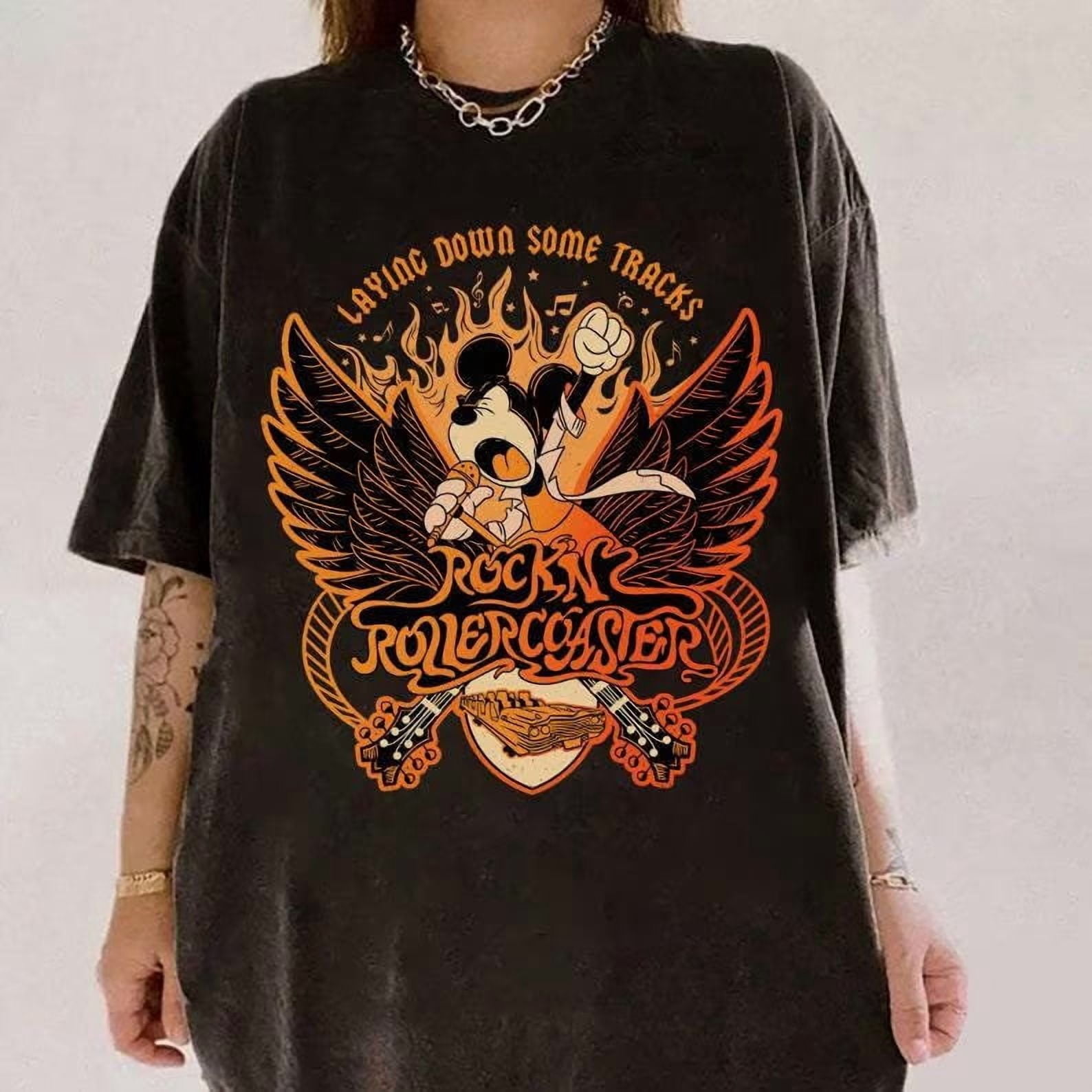 Disney Mickey Singing Rock N Roller Coaster Vintage T-Shirt - Walmart.com