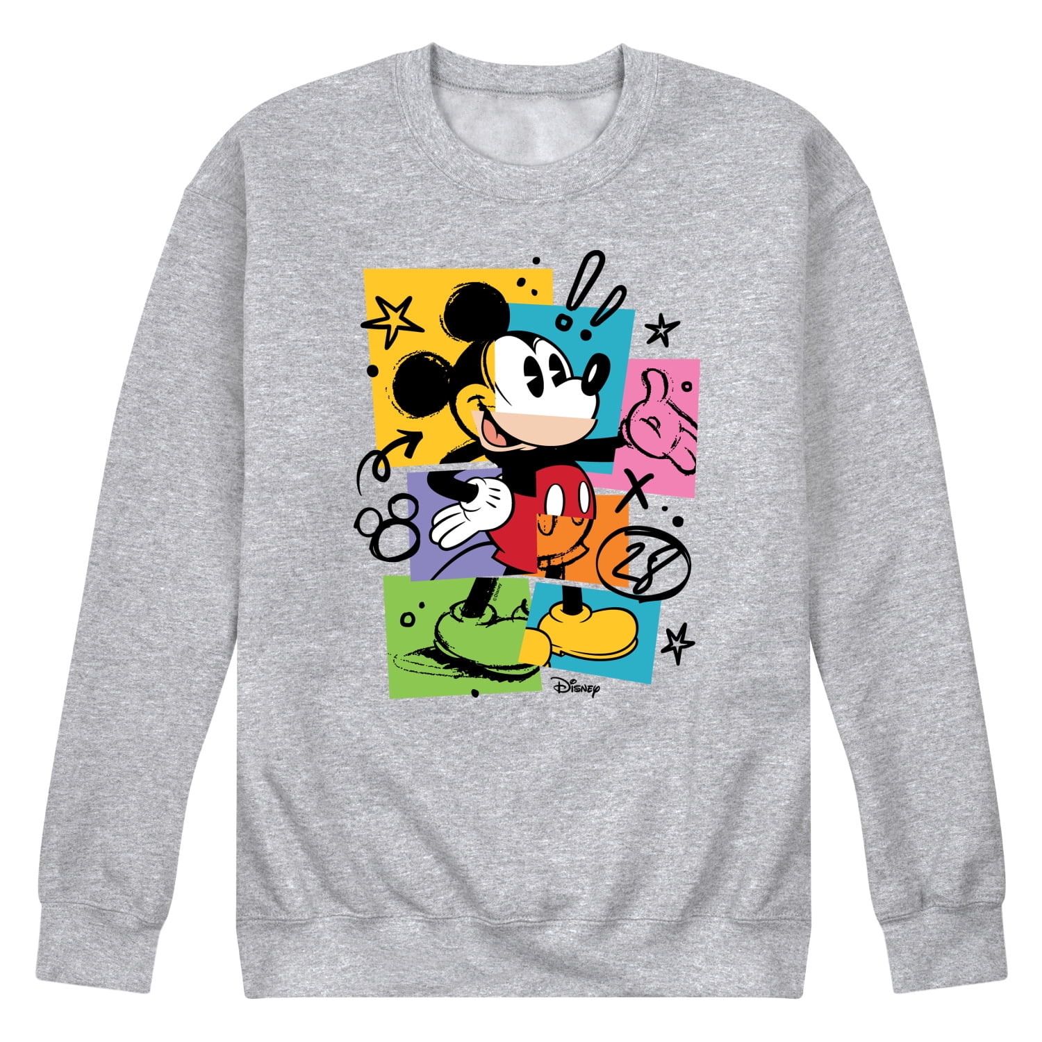 Disney - Mickey Sketch - Men's Crew Neck Fleece Pullover - Walmart.com