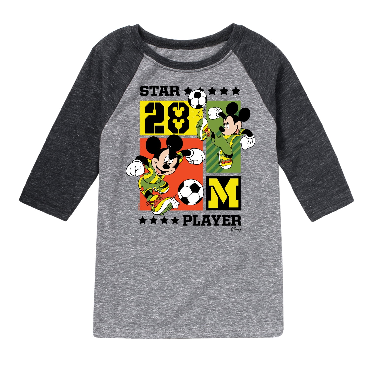 Disney - Mickey Soccer - Toddler & Youth Raglan Graphic T-Shirt ...