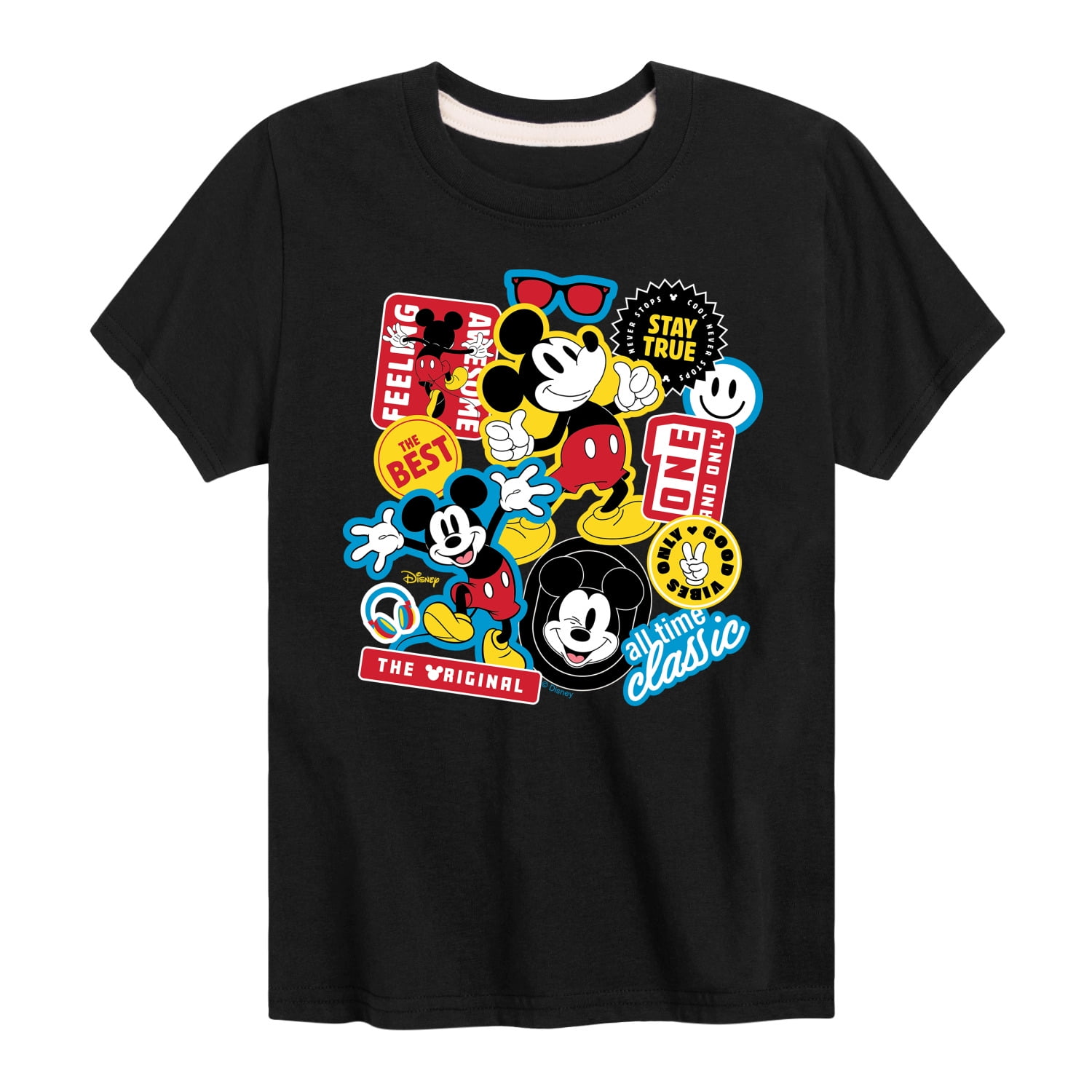 Disney - Mickey Sticker Look - Youth Short Sleeve Graphic T-Shirt ...