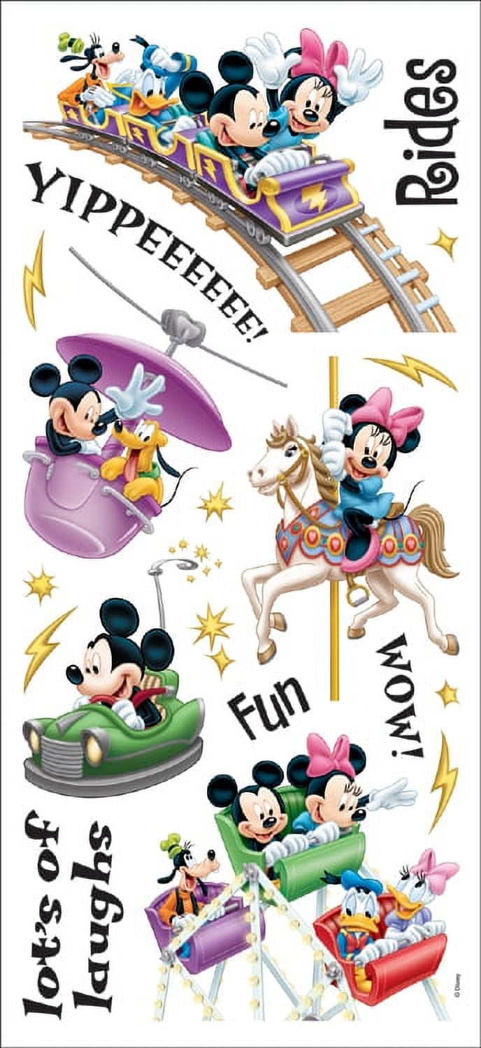 Disney Mickey Stickers & Borders-Amusement Park Rides - Walmart.com