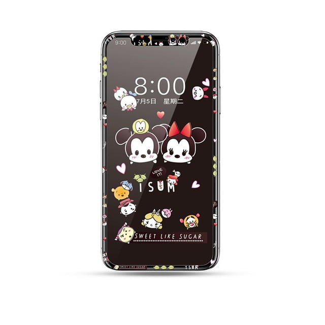 Disney Mickey Stitch Minnie Tempered Glass Film For iPhone 12 Pro Max ...