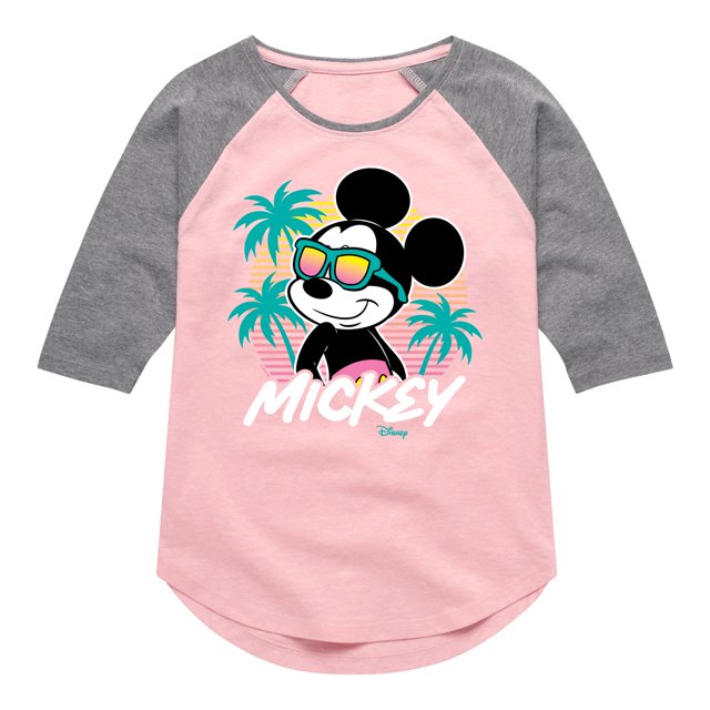 Disney - Mickey Sunset Shades - Girls Shirt Tail Raglan - Walmart.com