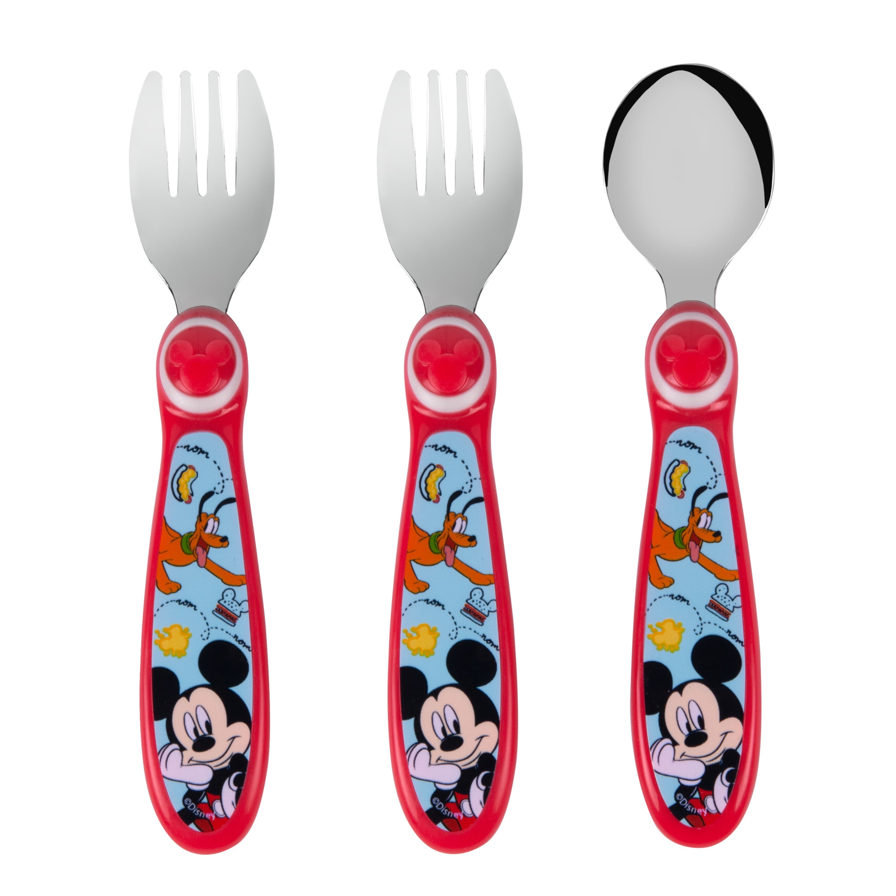 Disney Mickey Toddler Forks and Spoon Set - 3 Pieces - Walmart.com