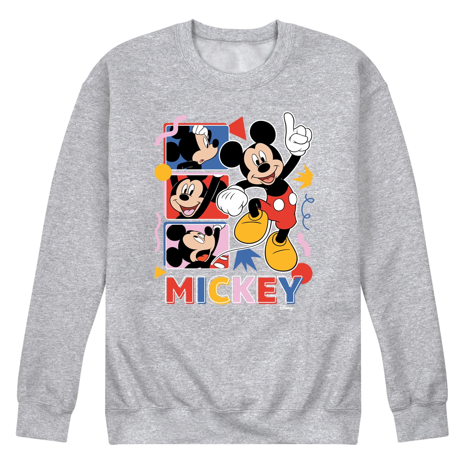 Disney - Mickey Tribute Panels - Men's Crew Neck Fleece Pullover - Walmart.com