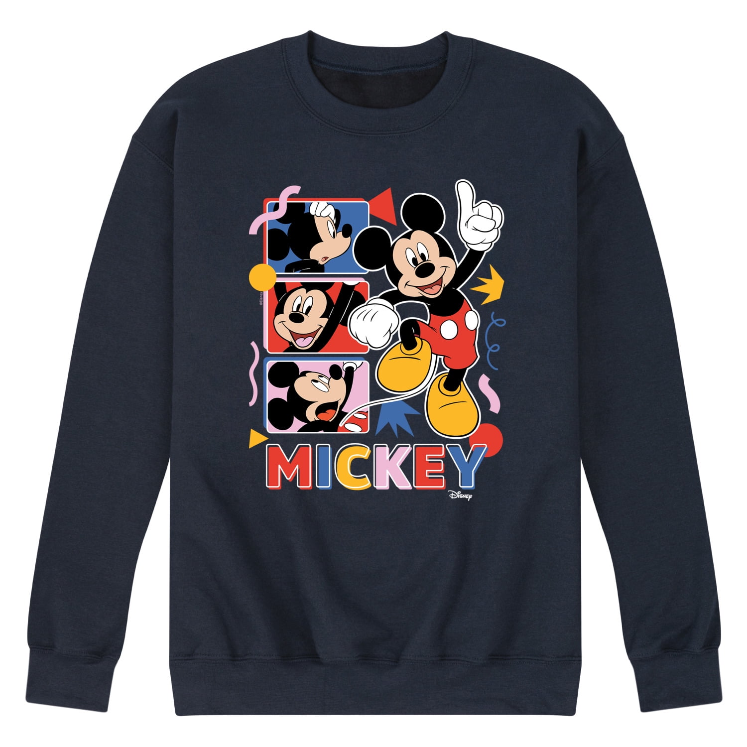Disney - Mickey Tribute Panels - Men's Crew Neck Fleece Pullover - Walmart.com