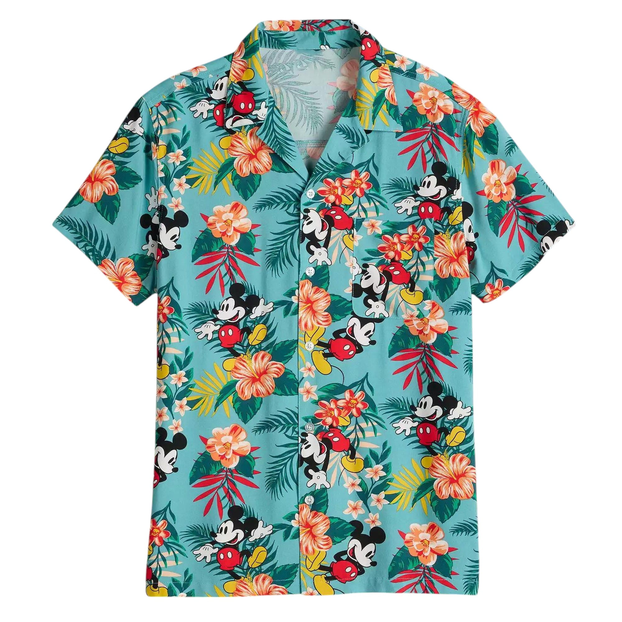 Disney Mickey Tropical Hawaiian Shirt Cartoon Summer Beach Button Shirt ...