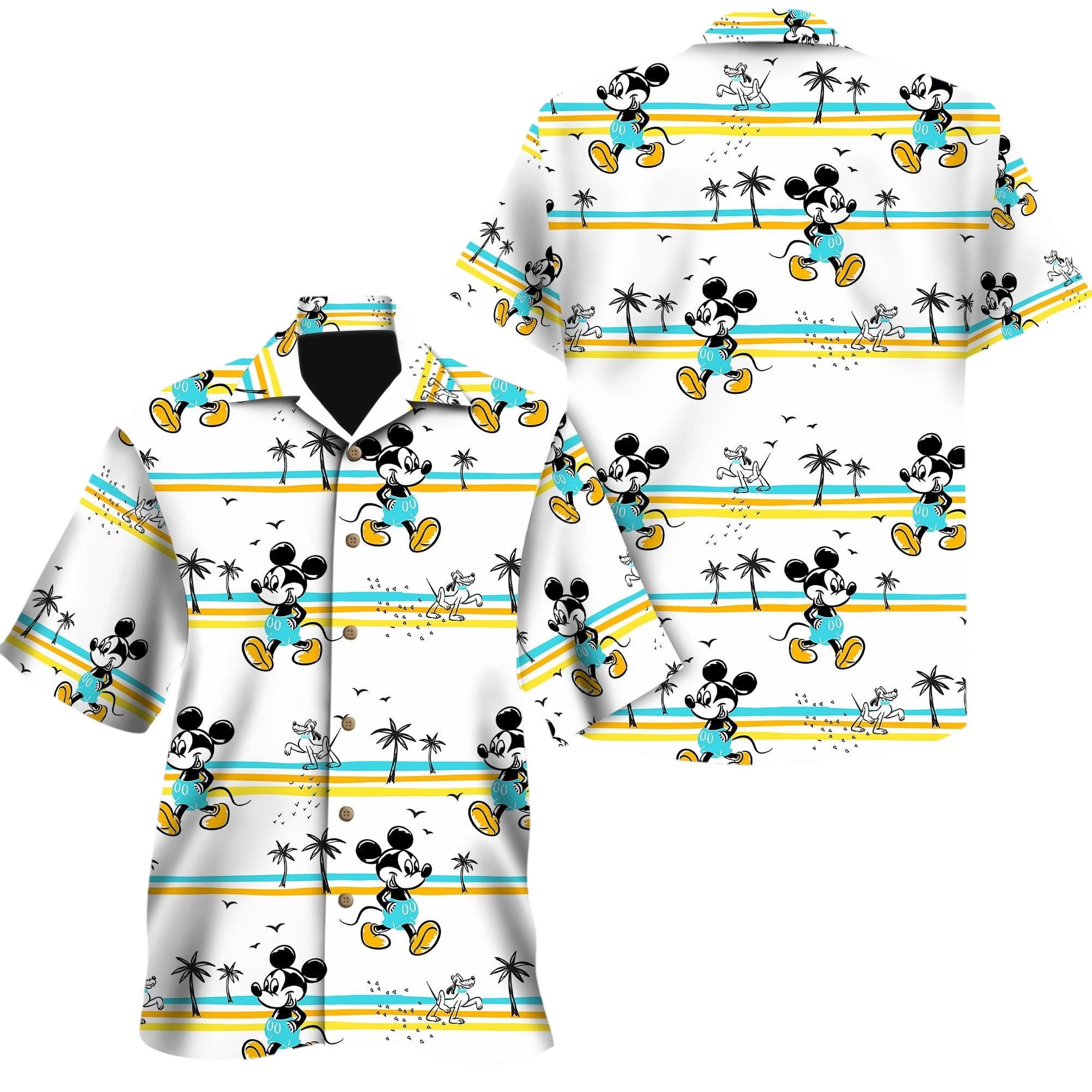 Disney Mickey Tropical Palm Tree Hawaiian Shirt, Summer Vacation Tee ...