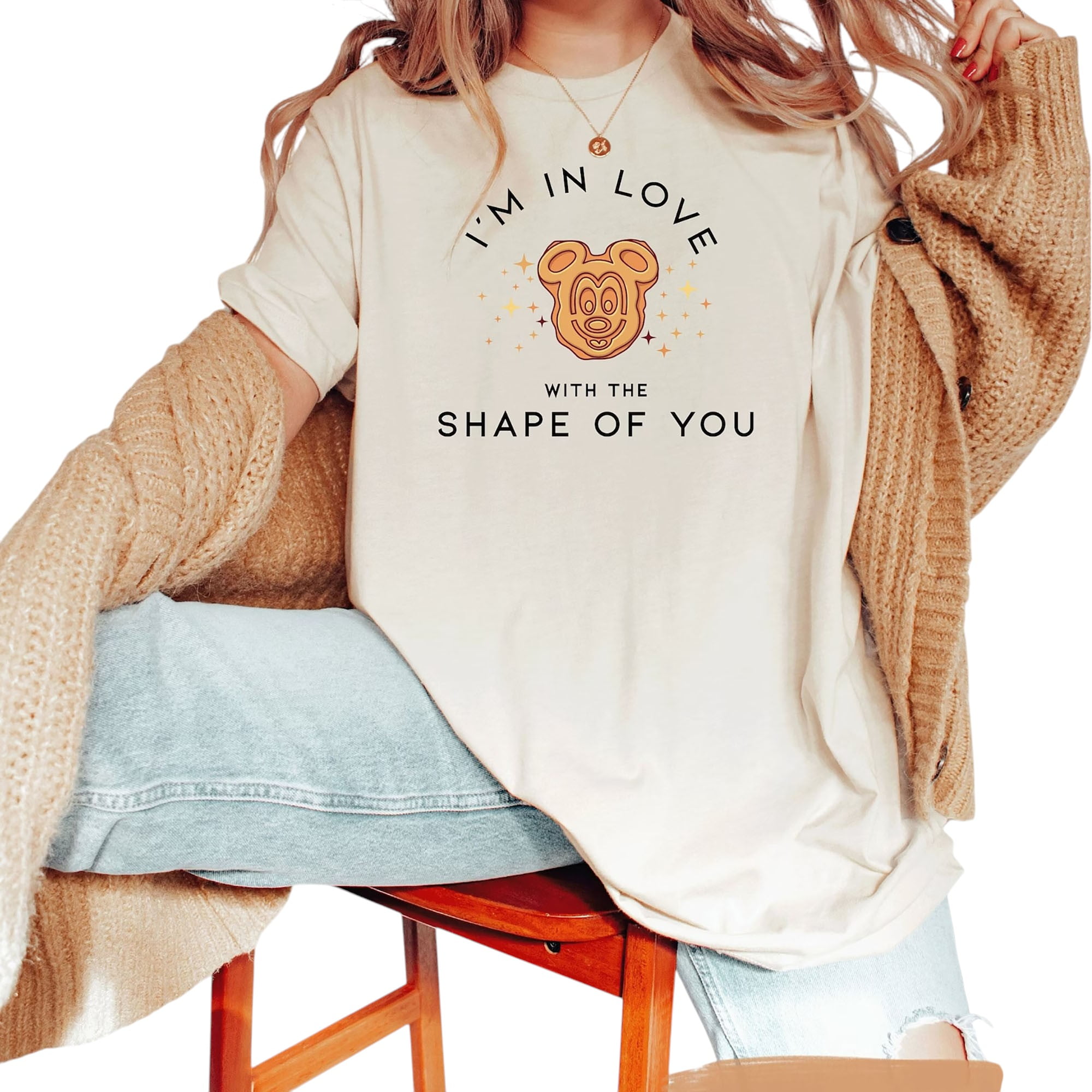 Disney Mickey Waffle T-Shirt - I'm In Love With The Shape Of You Funny ...