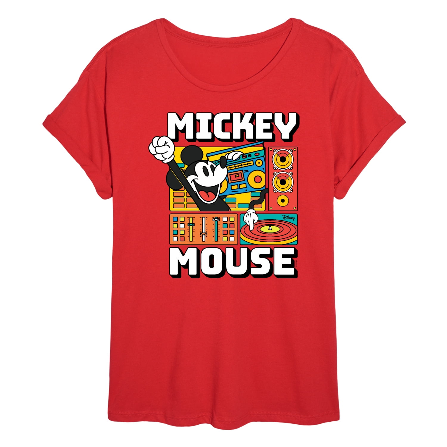Disney - Mickey Wave Form - Women's Oversized T-Shirt - Walmart.com