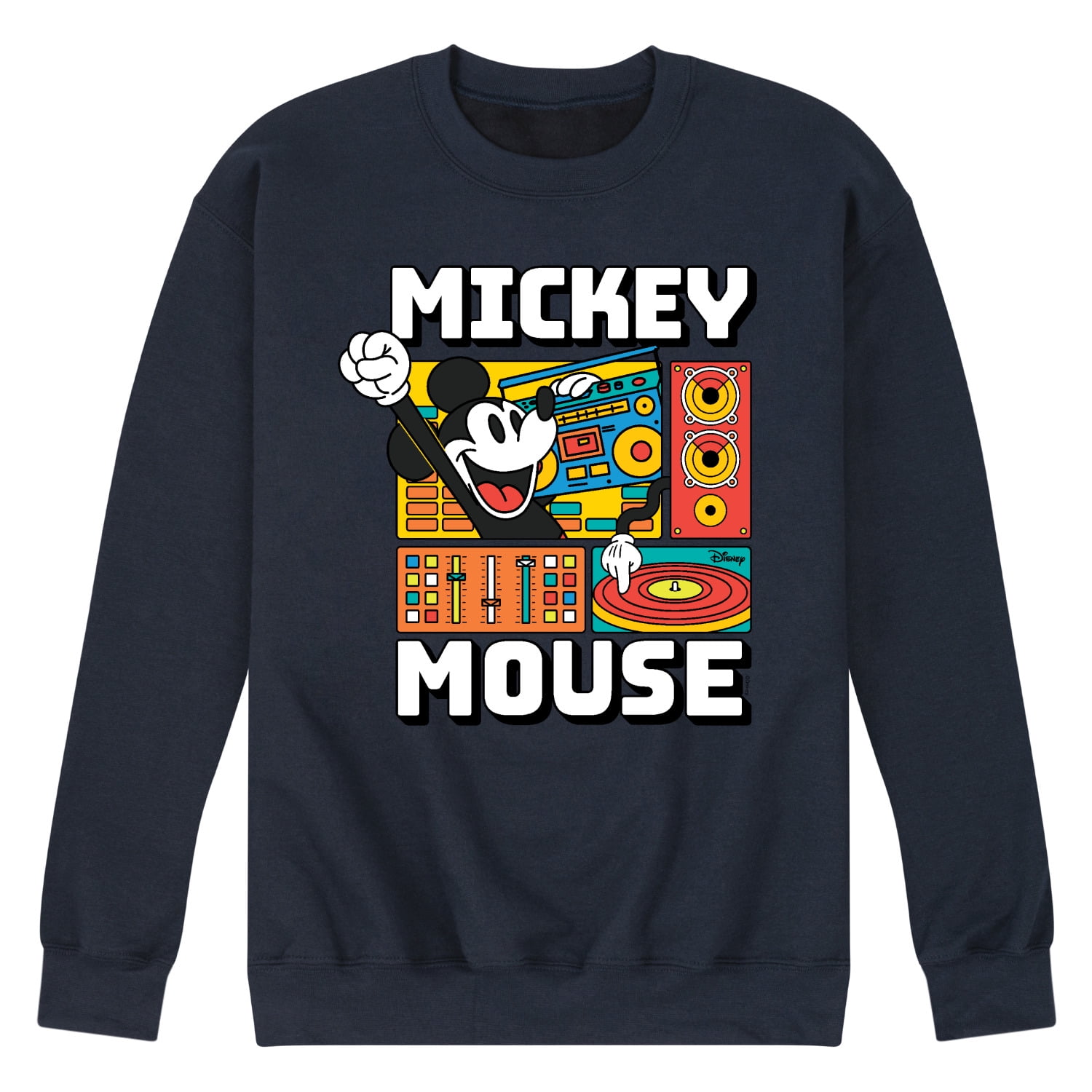 Disney - Mickey Wave Form - Men's Crew Neck Fleece Pullover - Walmart.com