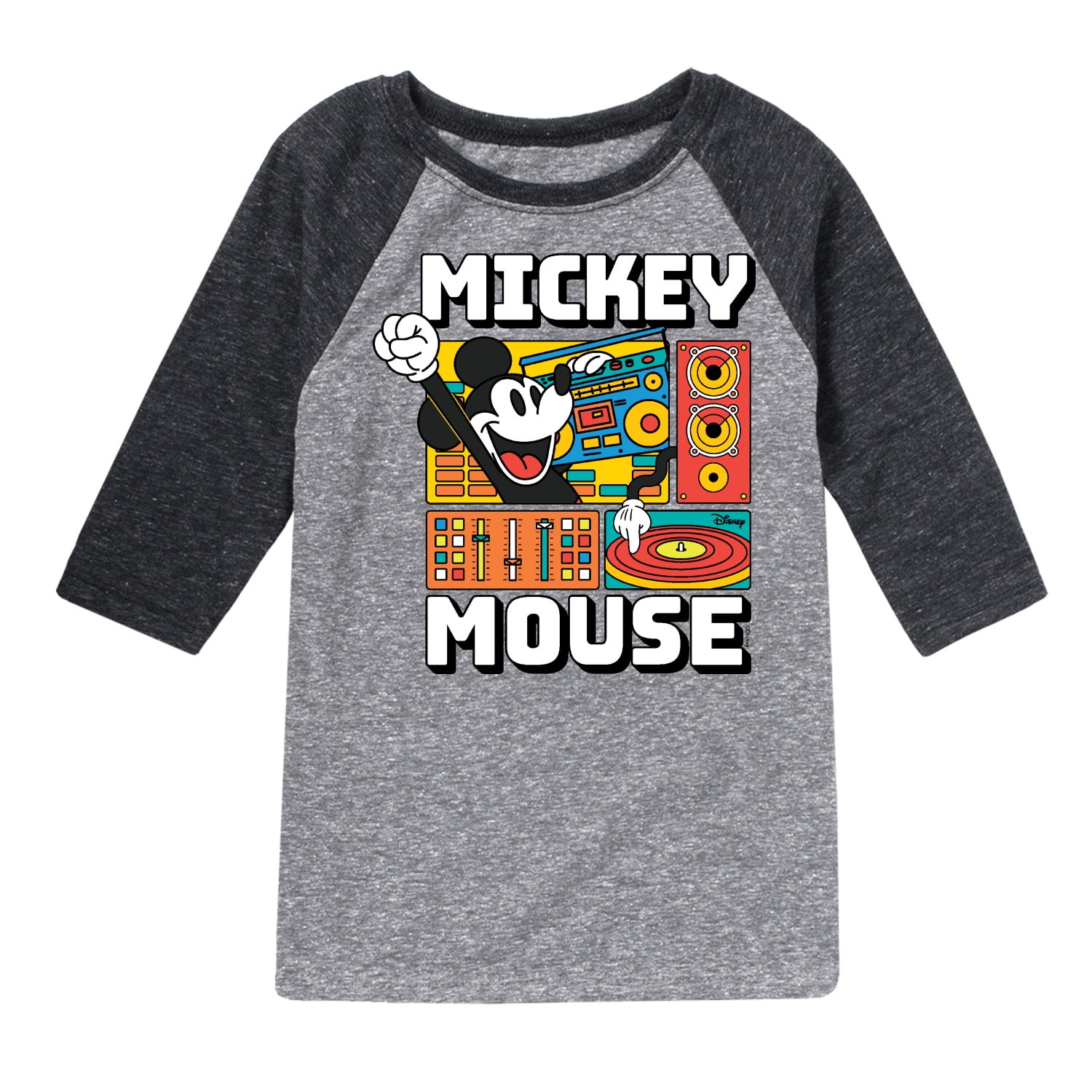 Disney - Mickey Wave Form - Toddler & Youth Raglan Graphic T-Shirt ...