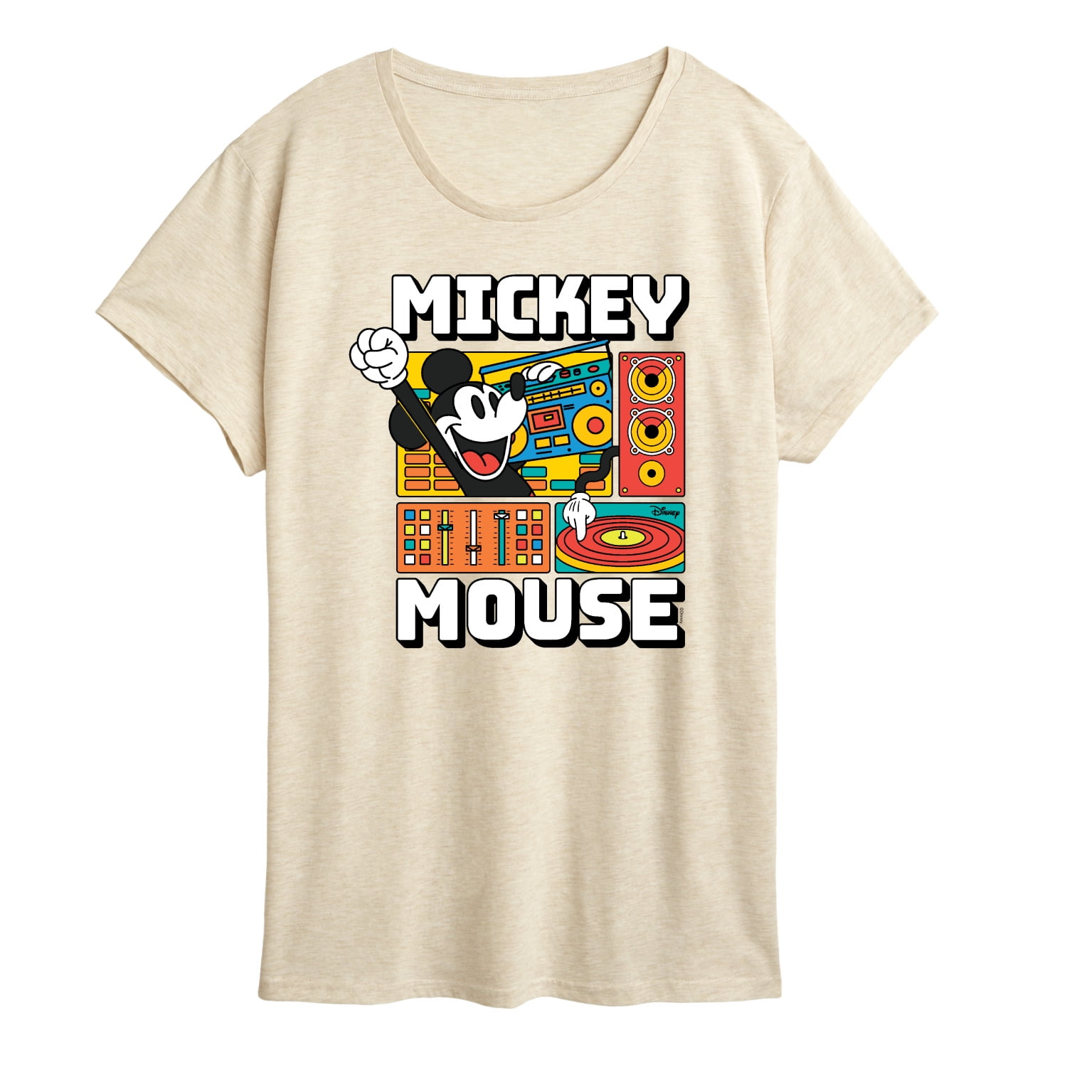 Disney - Mickey Wave Form - Women's Short Sleeve Graphic T-Shirt ...