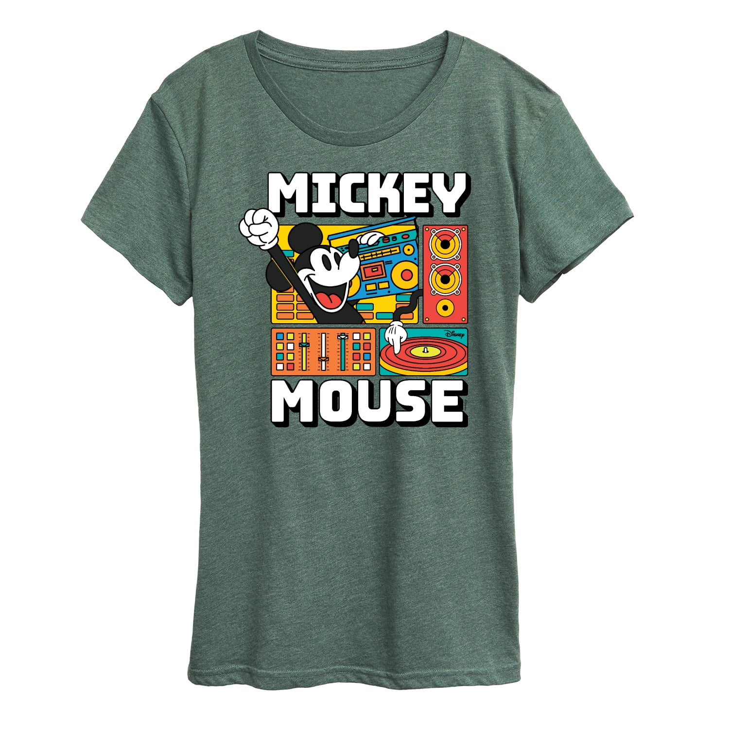 Disney - Mickey Wave Form - Women's Short Sleeve Graphic T-Shirt ...