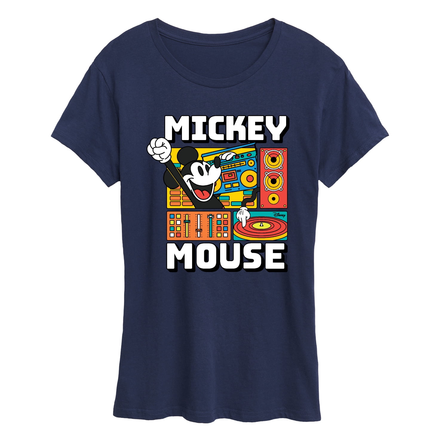 Disney - Mickey Wave Form - Women's Short Sleeve Graphic T-Shirt ...