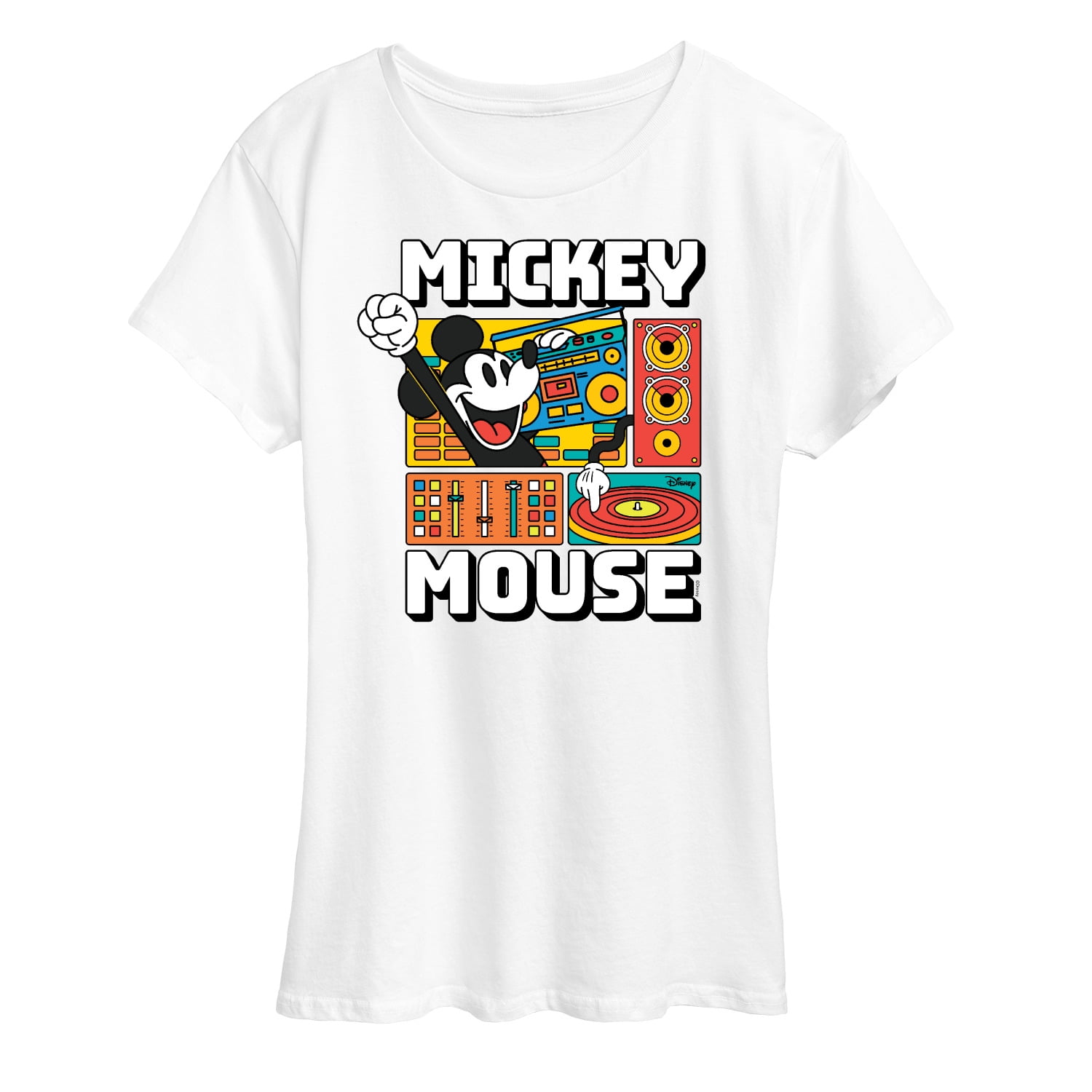 Disney - Mickey Wave Form - Women's Short Sleeve Graphic T-Shirt ...
