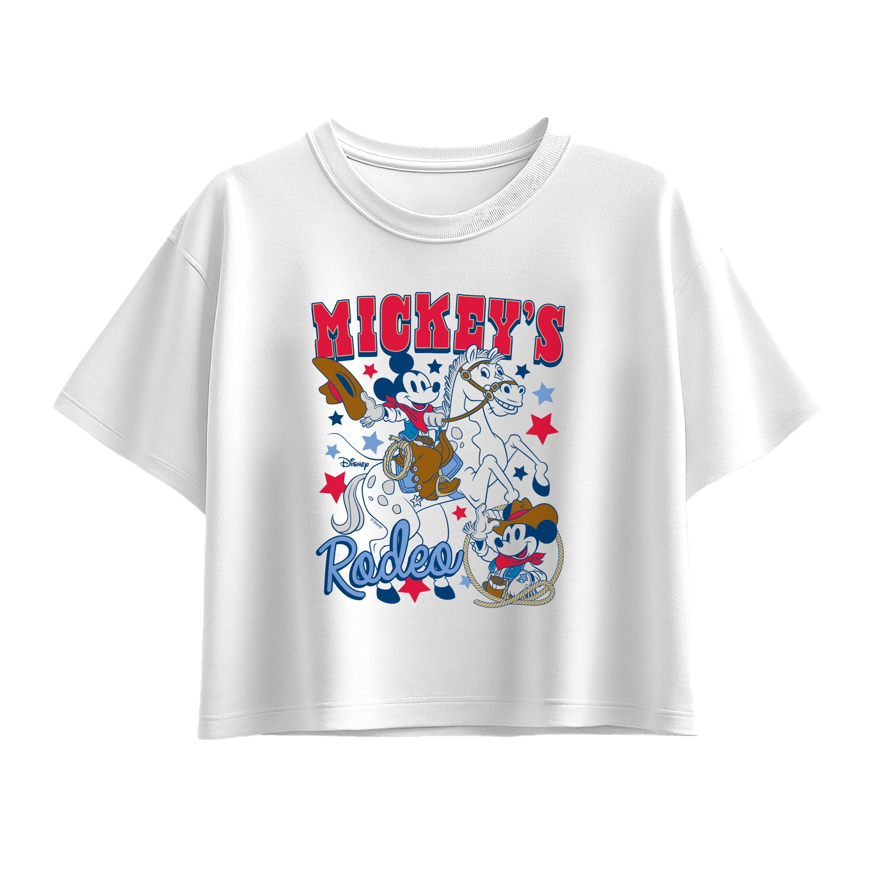 Disney - Mickey Western Americana - Youth Girls Boxy T-Shirt - Walmart.com