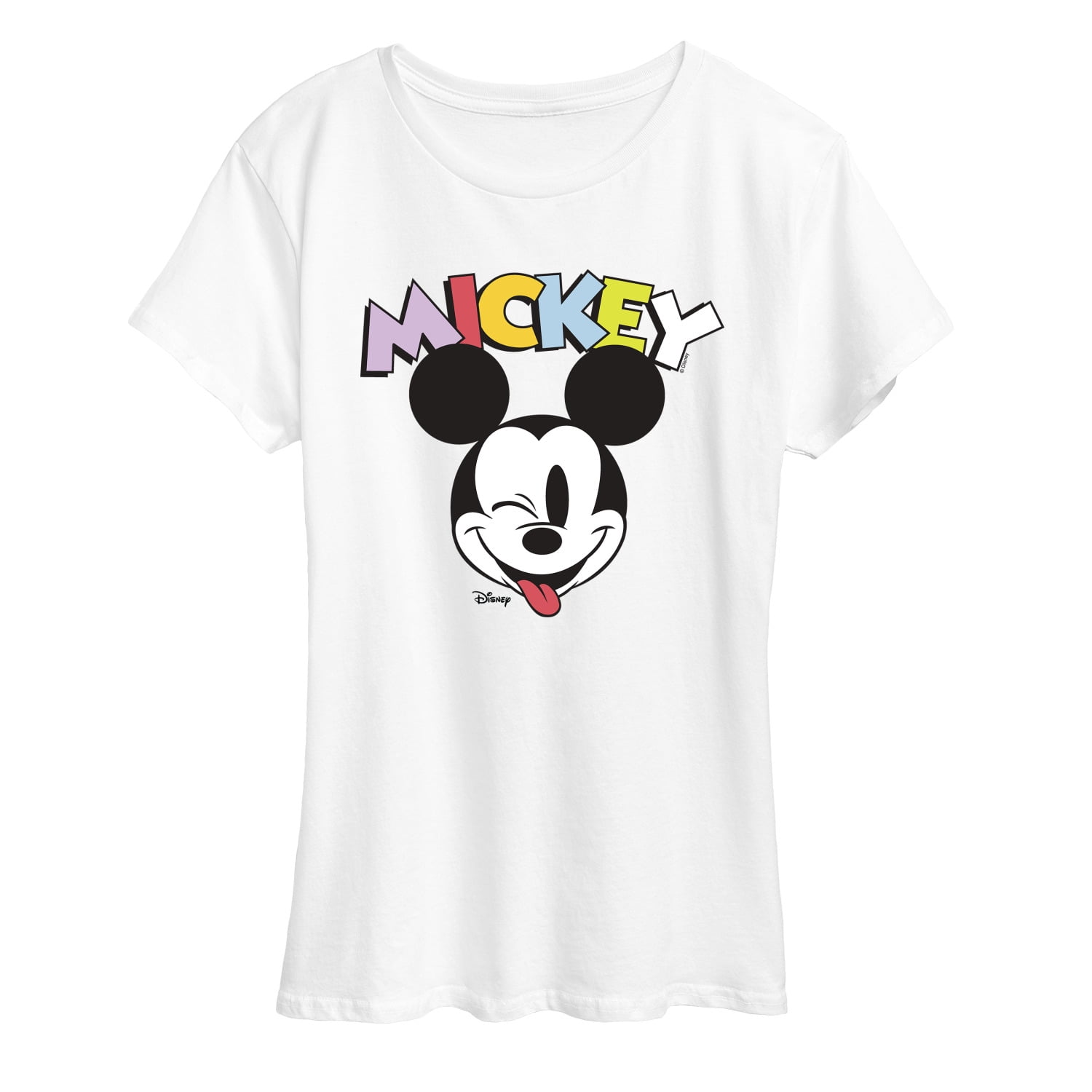Disney - Mickey Wink - Women's Short Sleeve Graphic T-Shirt - Walmart.com