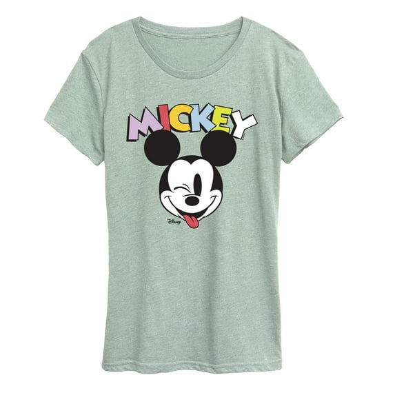 Disney - Mickey Wink - Women's Short Sleeve Graphic T-Shirt - Walmart.com
