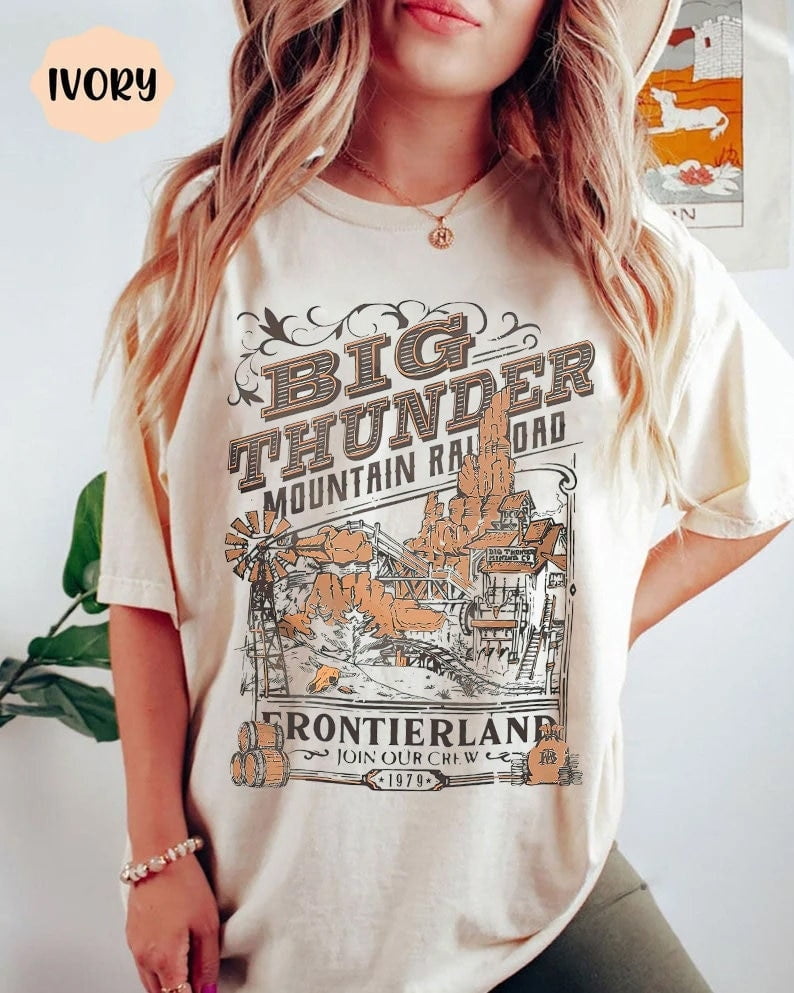 Disney Mickey and Friends Big Thunder Mountain Railroad Comfort Colors T-Shirt, The Wildest Ride ...