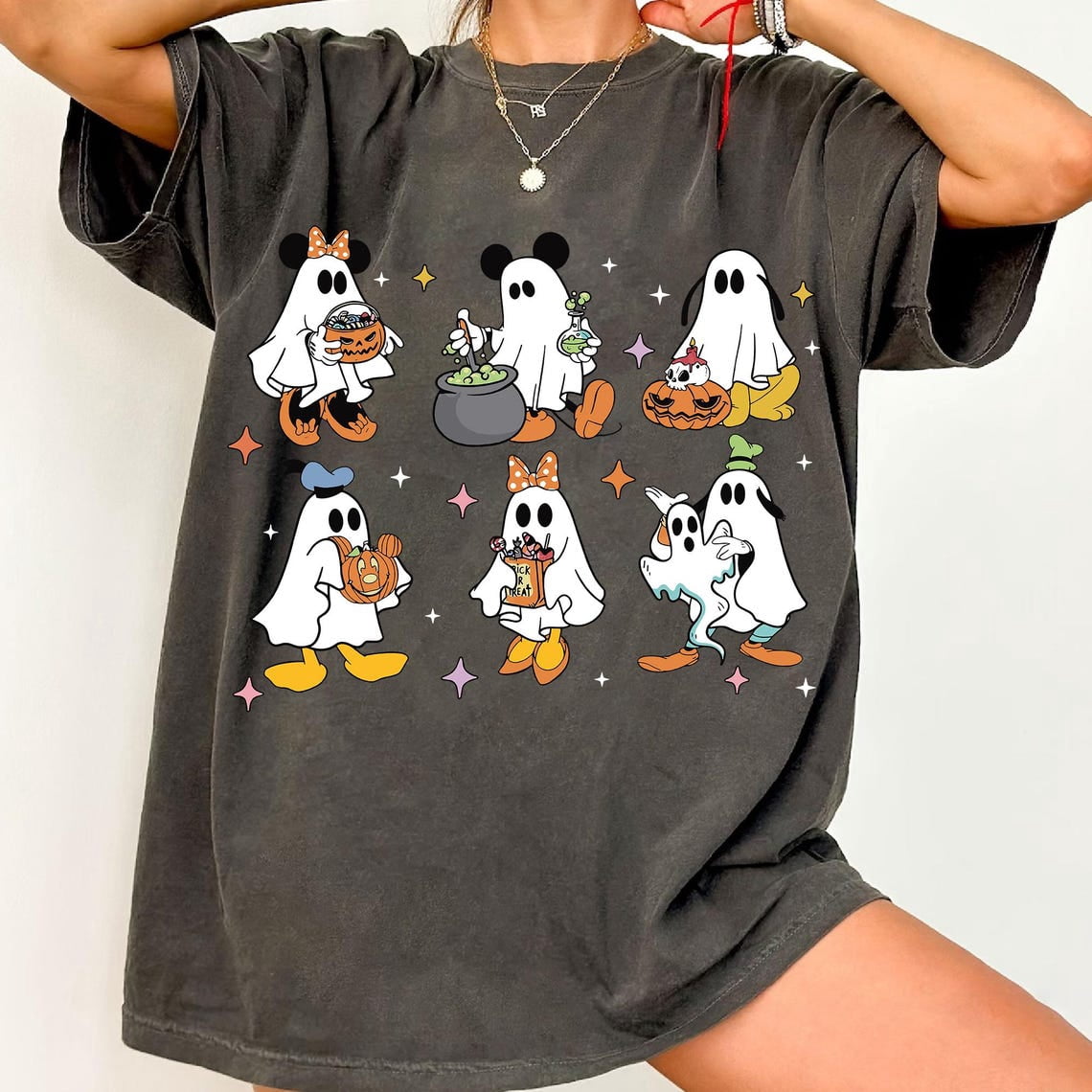 Disney Mickey and Friends Characters Ghost Halloween T-shirt, Disney ...