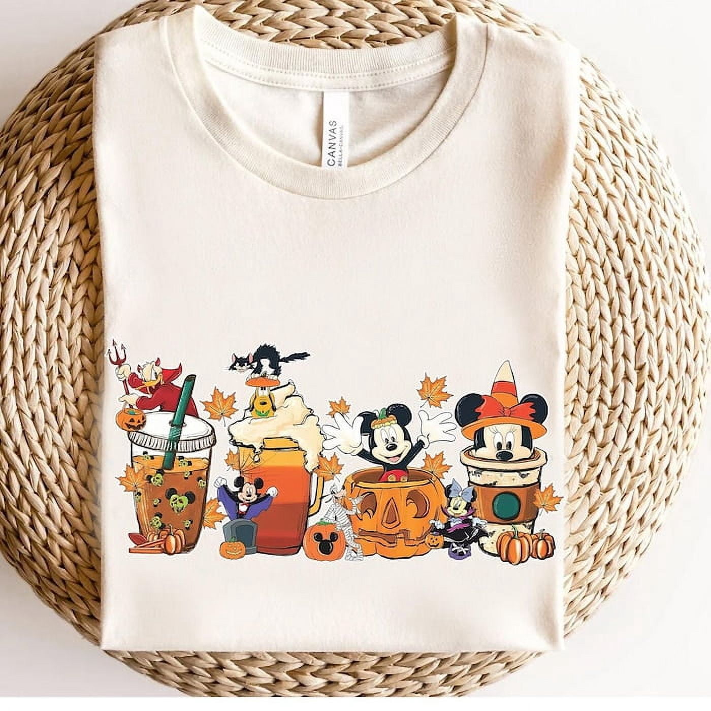 Disney Mickey and Friends Coffee Cup Pumpkin Spooky Balloon Halloween T ...