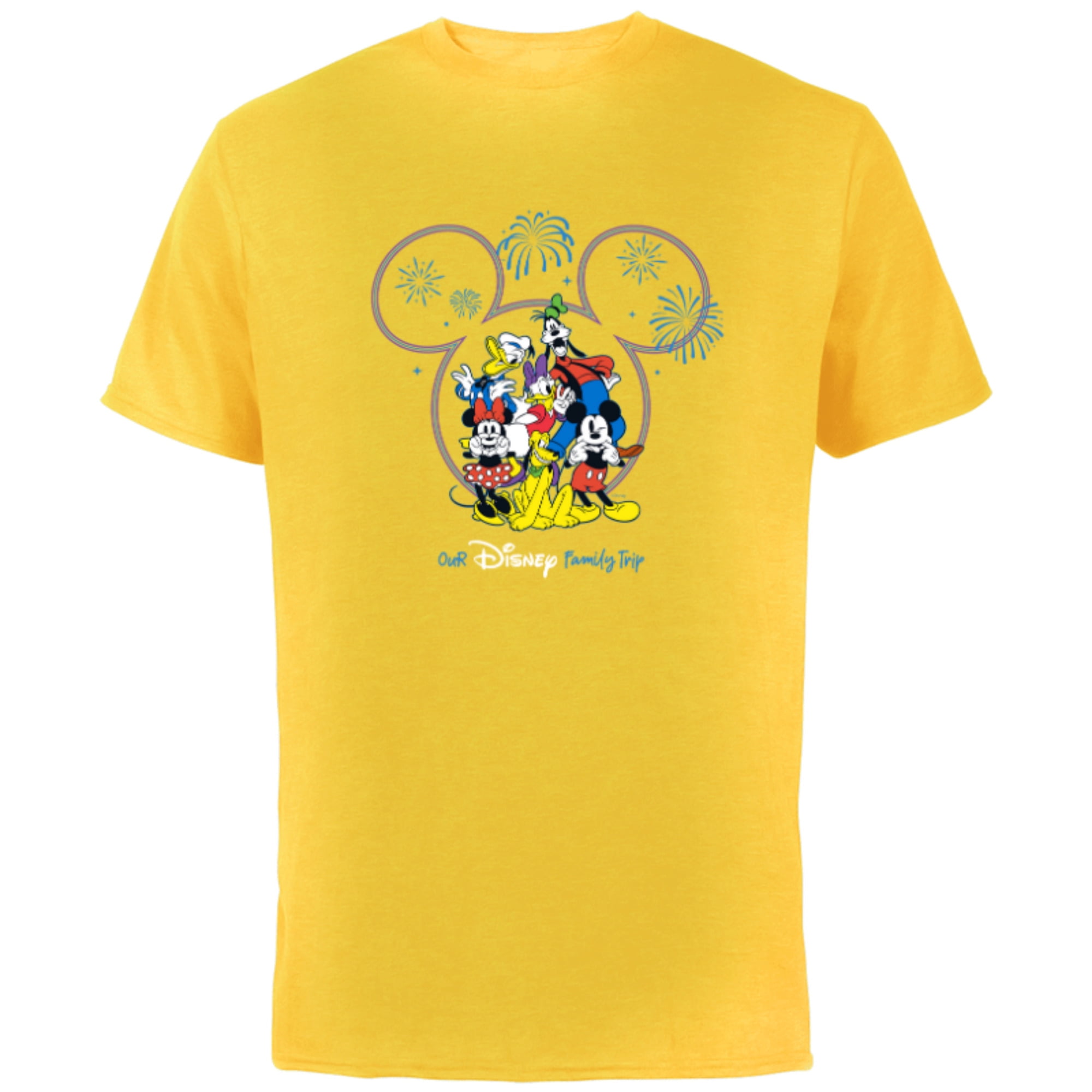 Disney Mickey and Friends Fireworks Our Disney Family Trip - Short Sleeve Cotton T-Shirt for ...