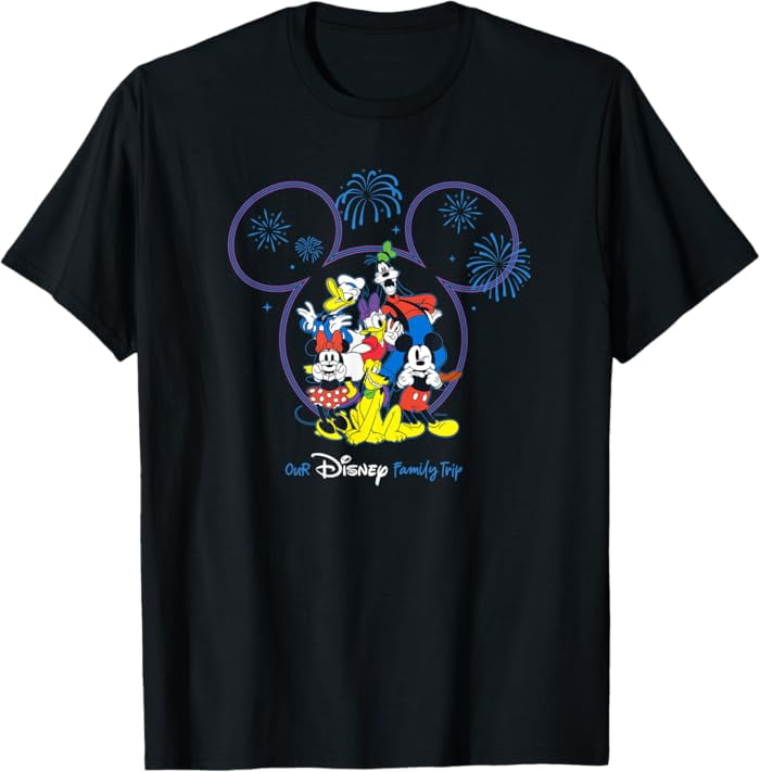 Disney Mickey and Friends Fireworks Our Disney Family Trip T-Shirt ,Lime Color,Size L - Walmart.com