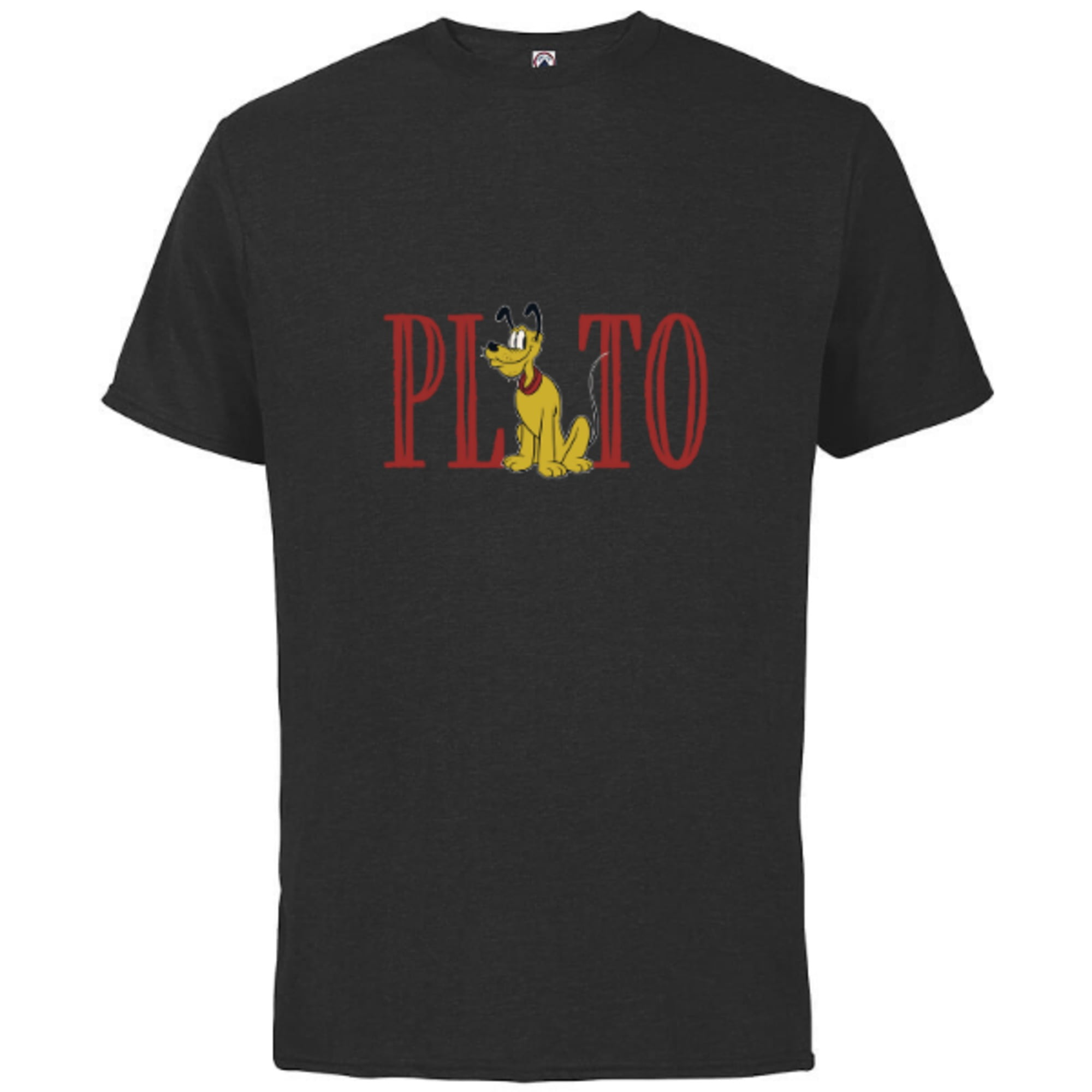 Disney Mickey and Friends Pluto Lettering Classic - Short Sleeve Cotton ...