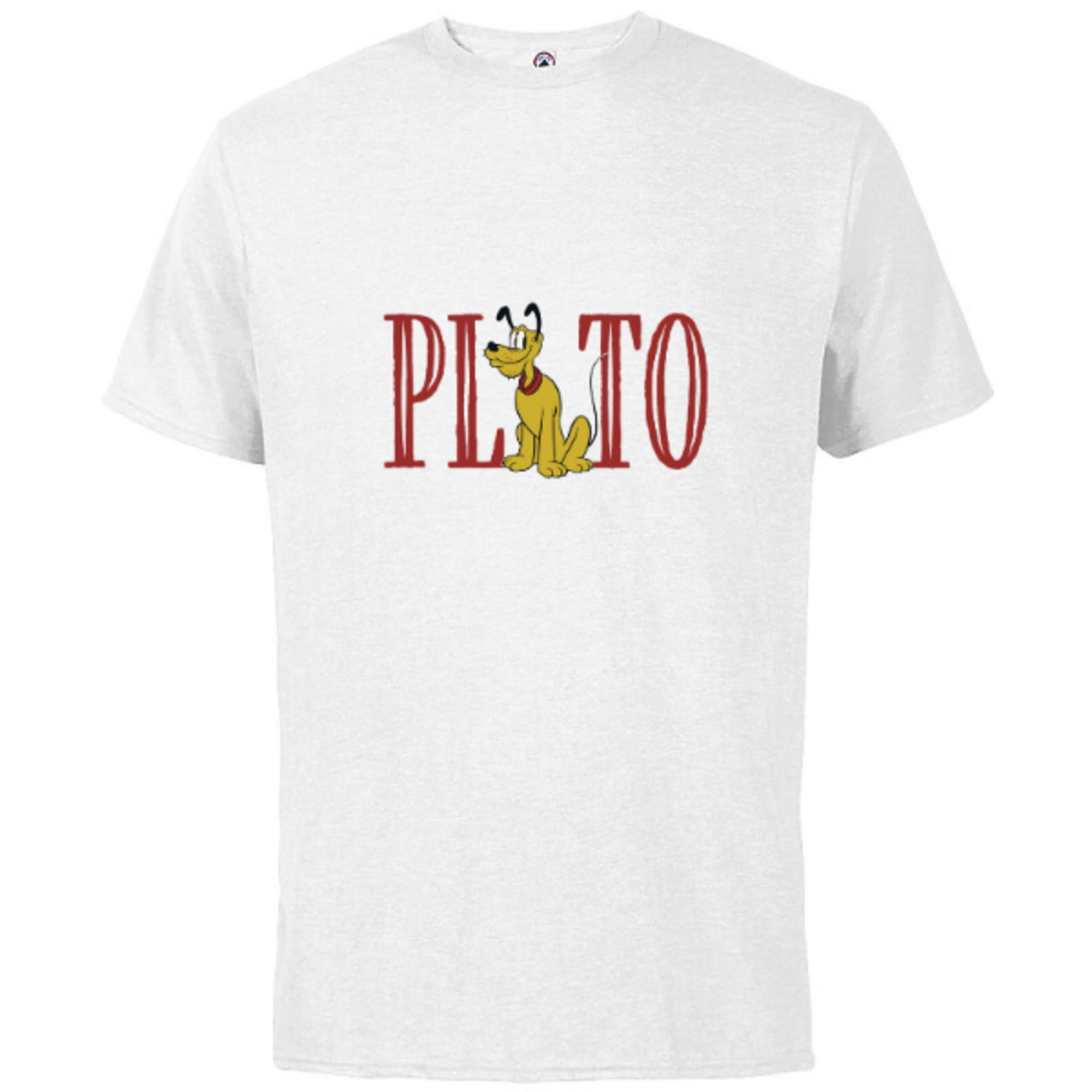 Disney Mickey and Friends Pluto Lettering Classic - Short Sleeve Cotton ...