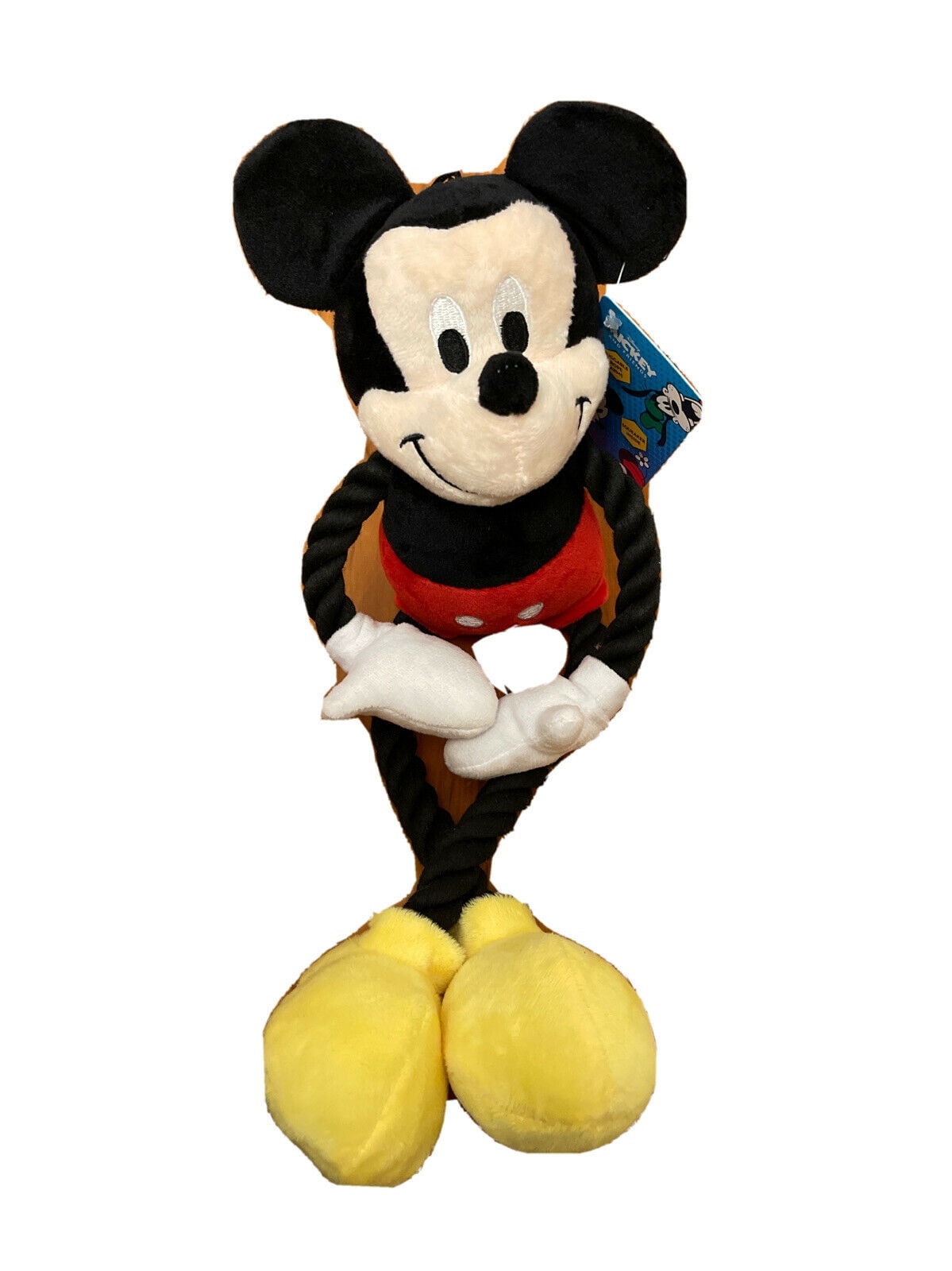 Disney Mickey and Friends Squeaky Dog Toy with Rope, Red - Walmart.com