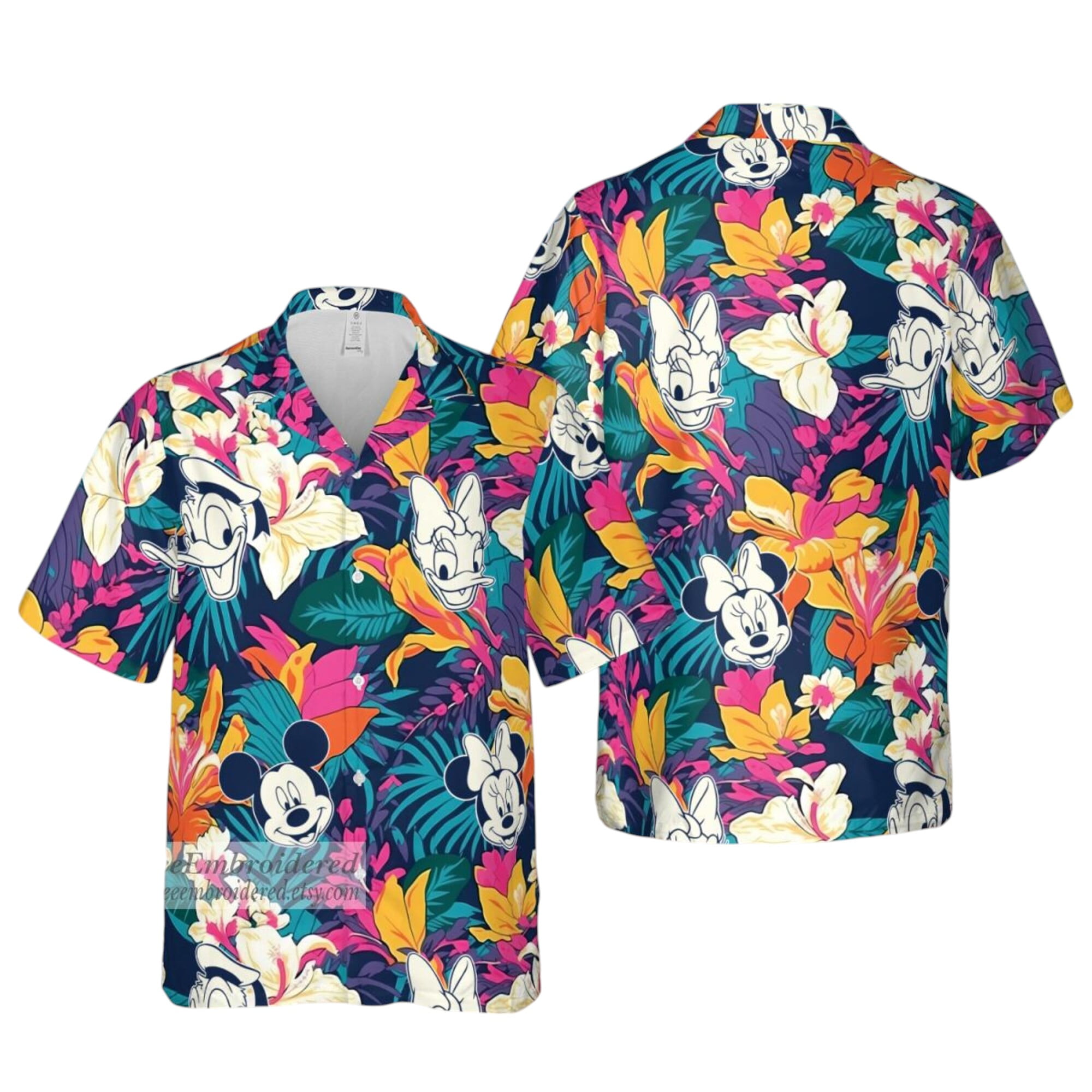 Disney Mickey and Friends Tropical Hawaiian Shirt,Floral Aloha Vacation ...