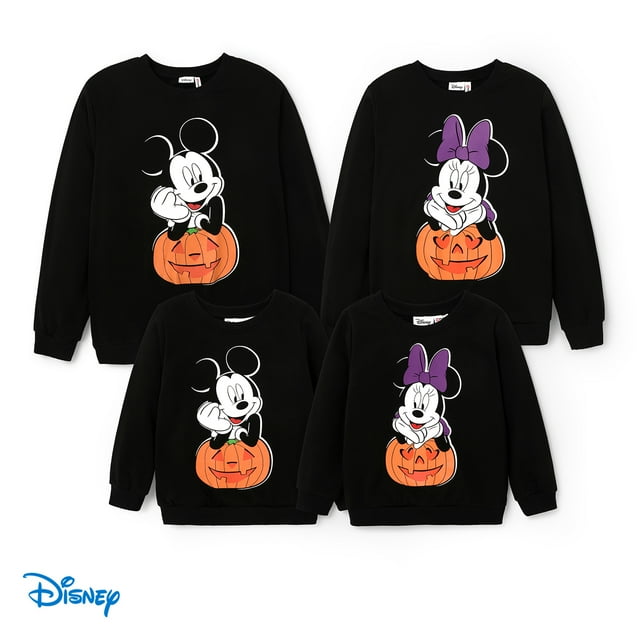 Disney Womens Halloween Sweatshirts Minnie Mouse Graphic Pumpkin Black ...