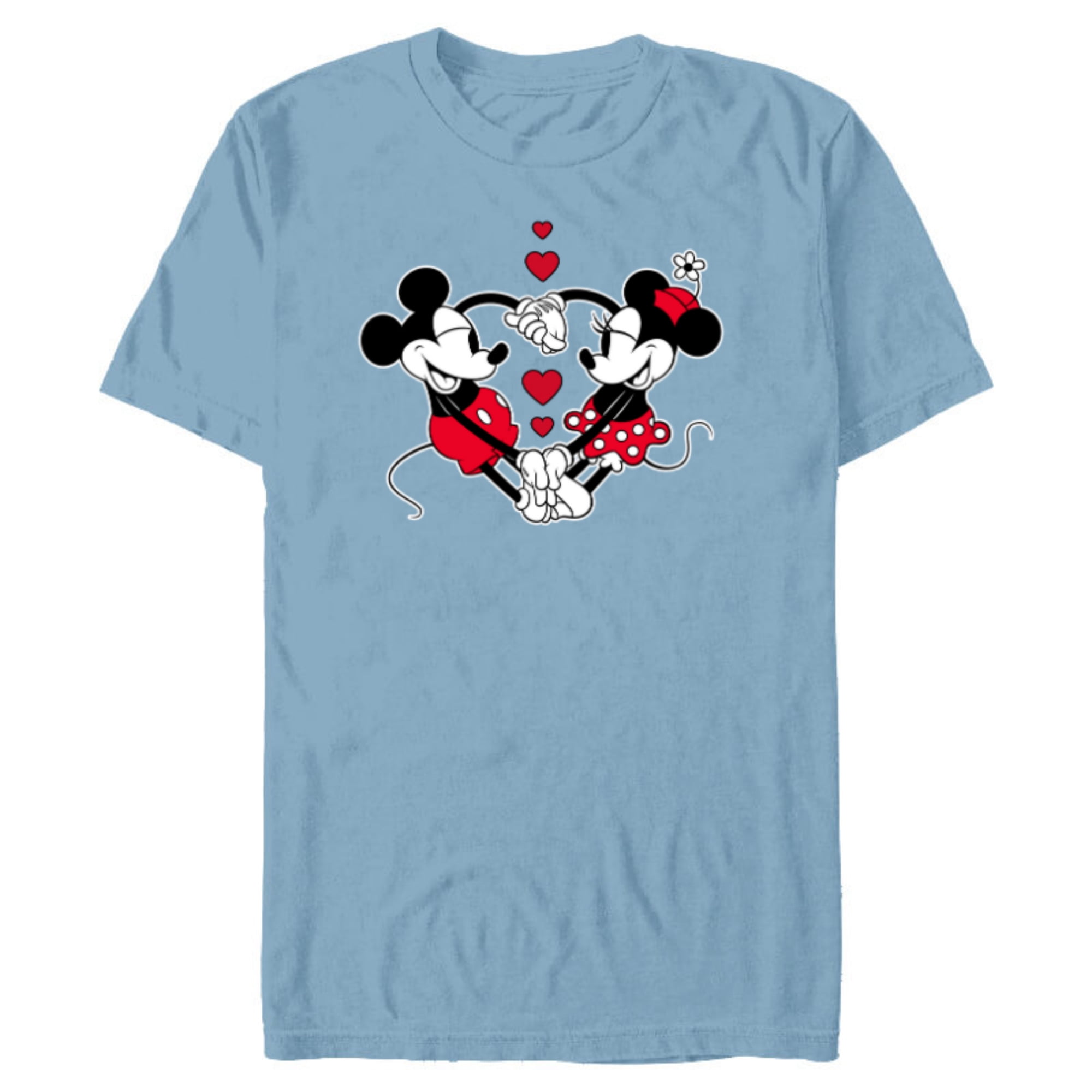 Disney Mickey and Minnie Love Gaze Hearts - Short Sleeve Blended T ...