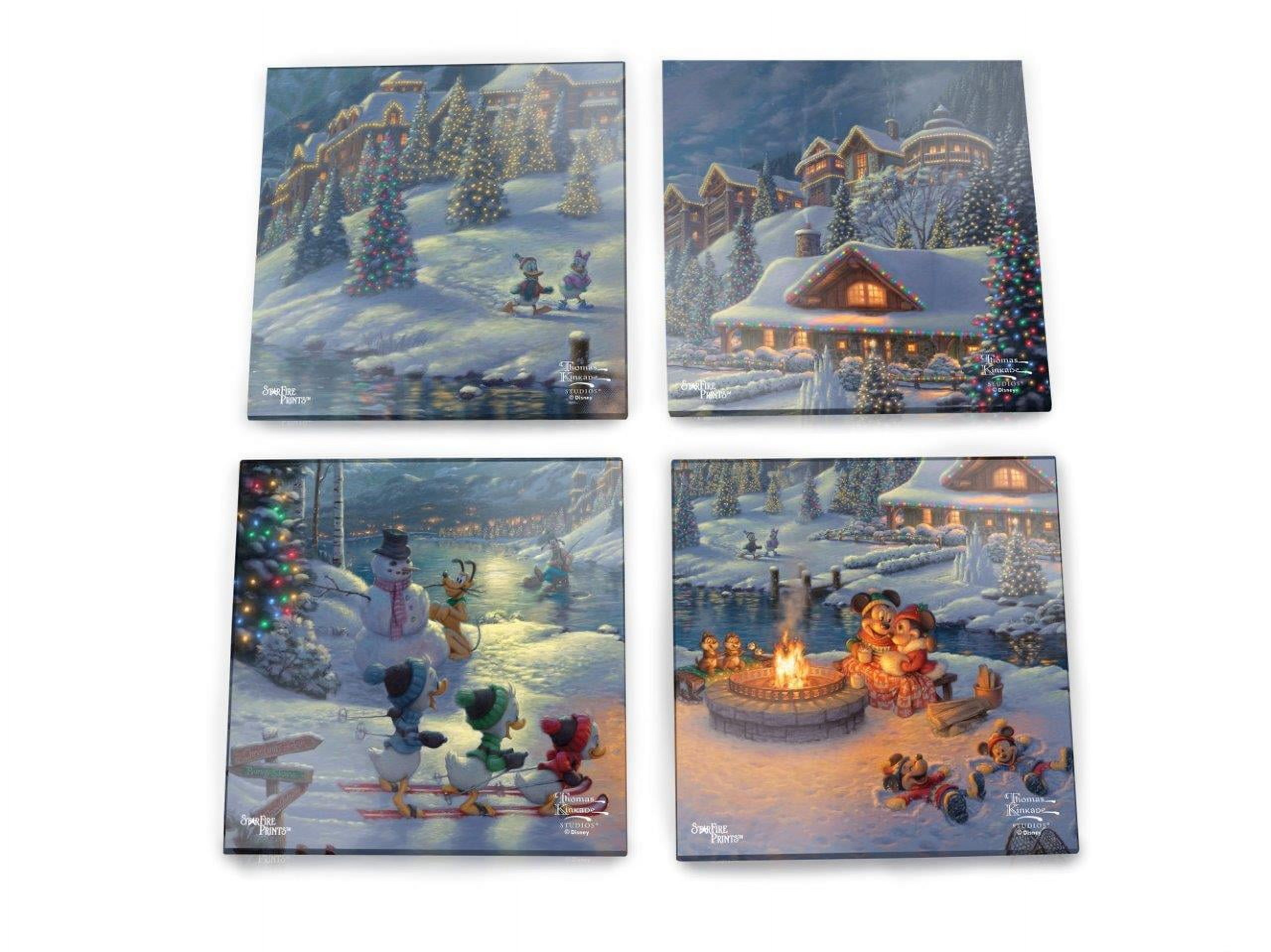 Disney (Mickey and Minnie Mouse Christmas Lodge) StarFire Prints™ Glass ...
