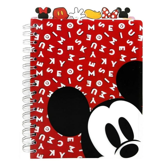 Disney Mickey & Minnie Mouse Spiral Notebook for School, Divided ...