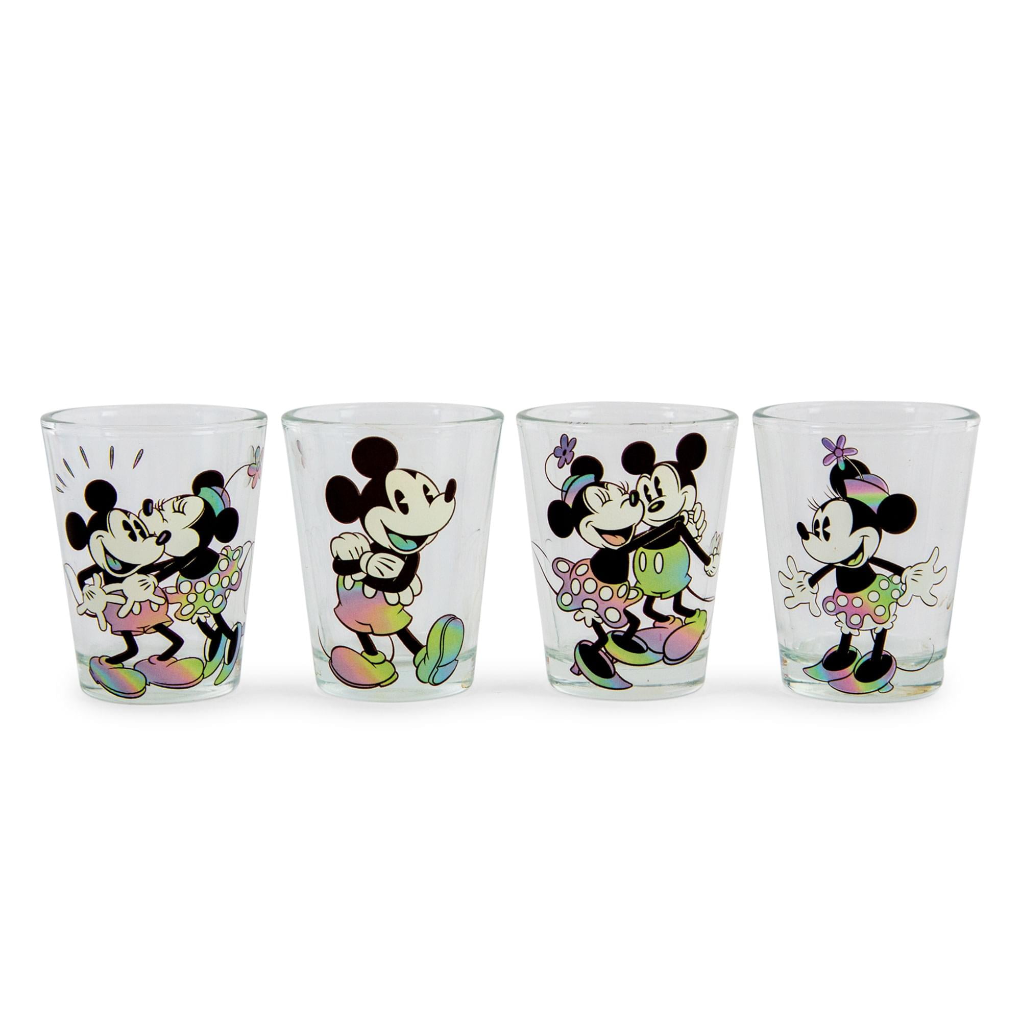 Disney Mickey and Minnie Mouse Rainbow 2-Oz Shot Glasses, Set of 4 ...
