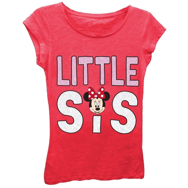 Disney Mickey and Minnie Mouse Siblings T-Shirt (4, Little Sis ...