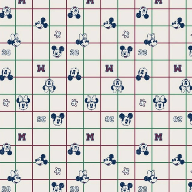 Disney Mickey and Minnie Mouse Vintage Grid Cotton Fabric - Walmart.com