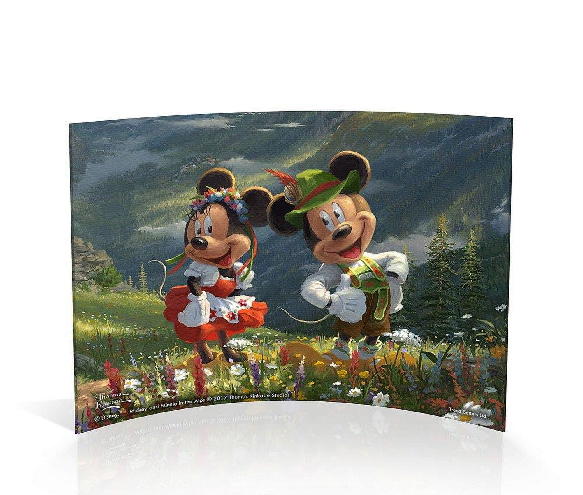 Disney (Mickey and Minnie Mouse in the Swiss Alps) 7" x 5" Curved ...